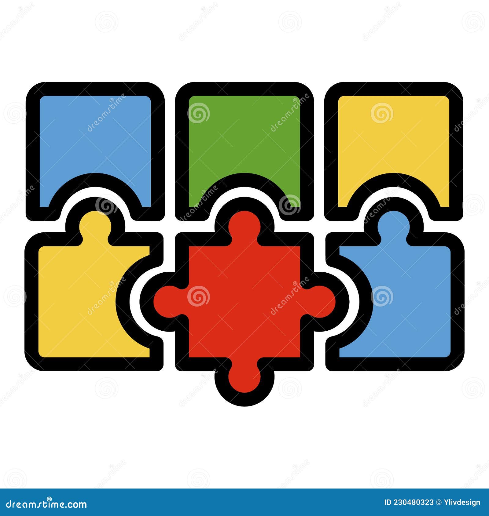Puzzle Combination Icon Color Outline Vector Stock Vector ...