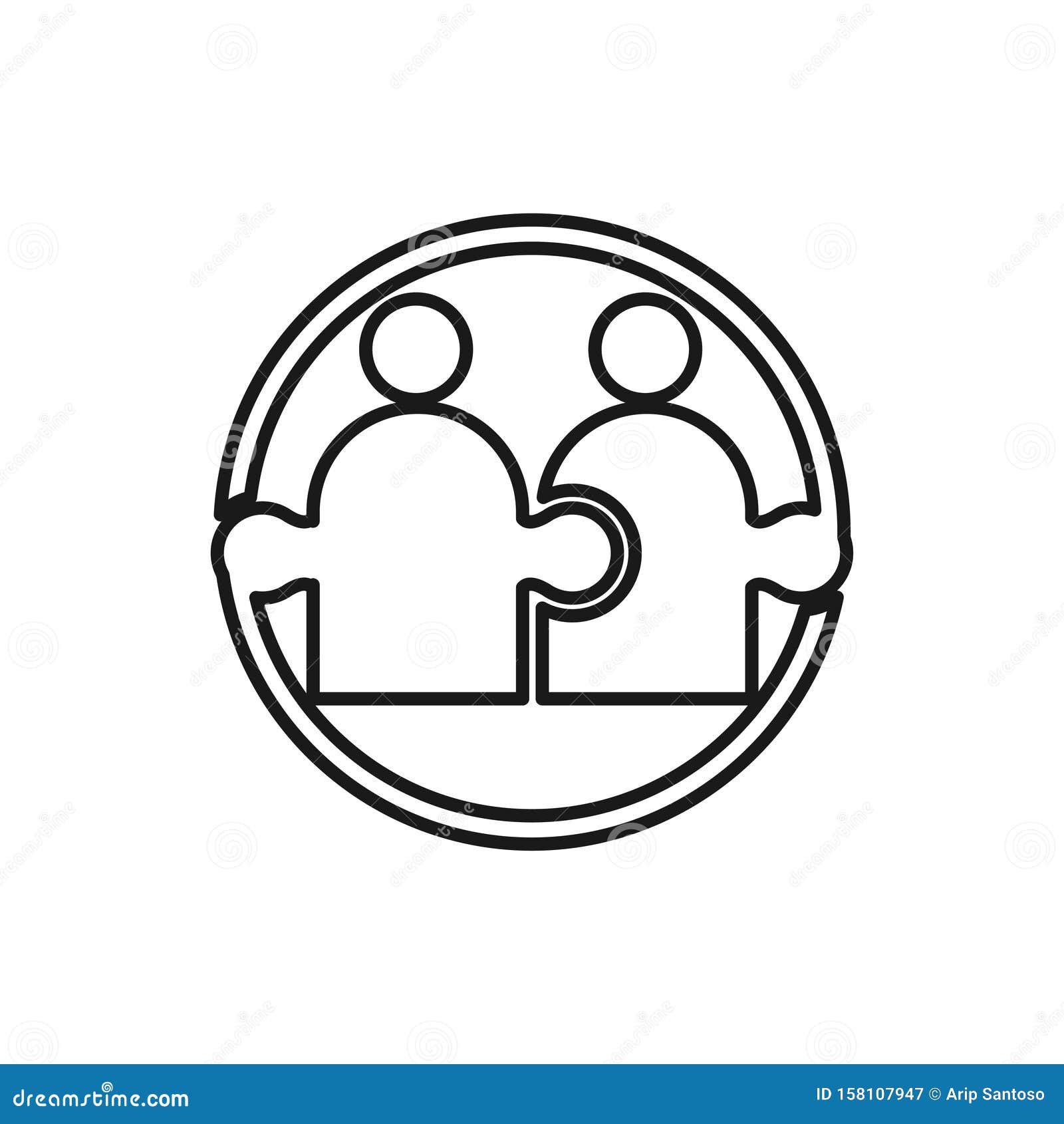 Puzzle Commitment Teamwork Together Outline Logo Stock Vector ...