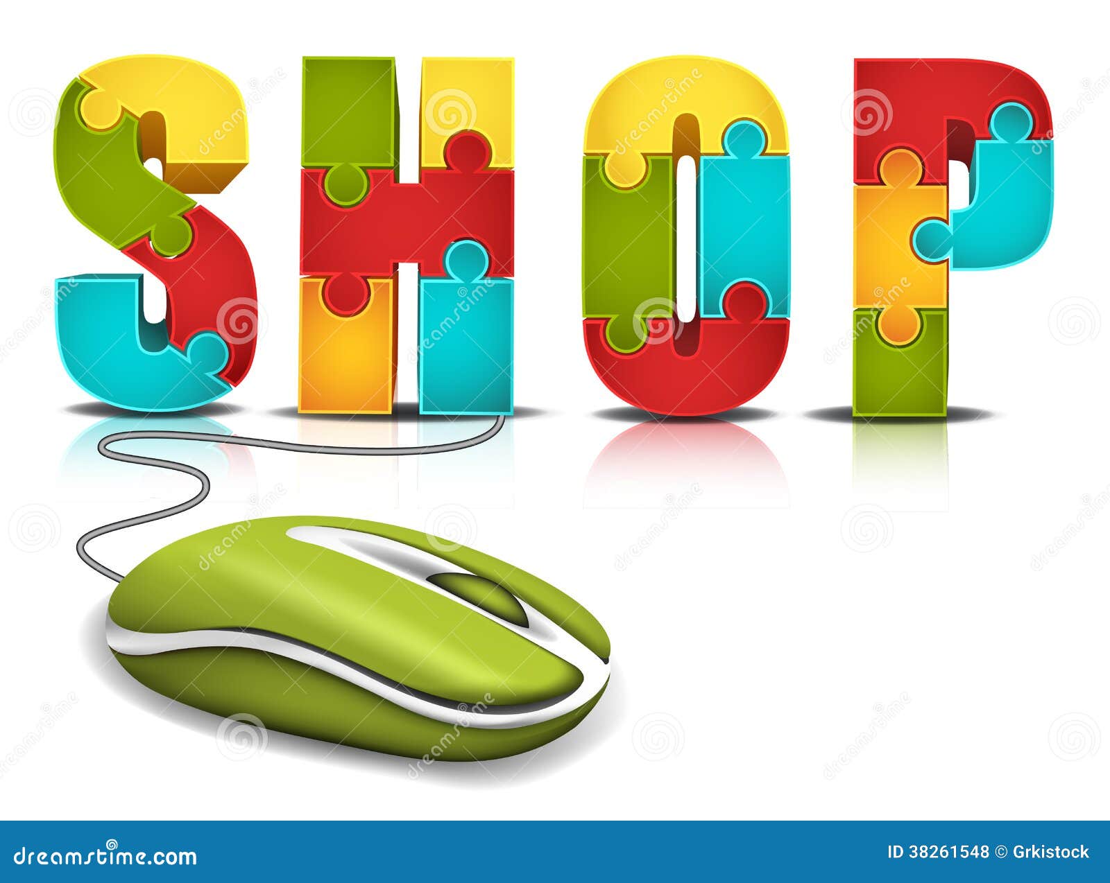 Puzzle and computer mouse stock vector. Illustration of icon - 38261548