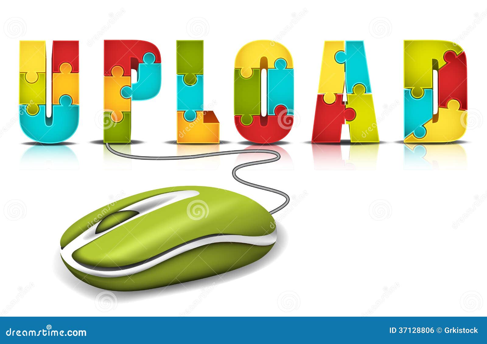 Puzzle and computer mouse stock vector. Illustration of computer - 37128806
