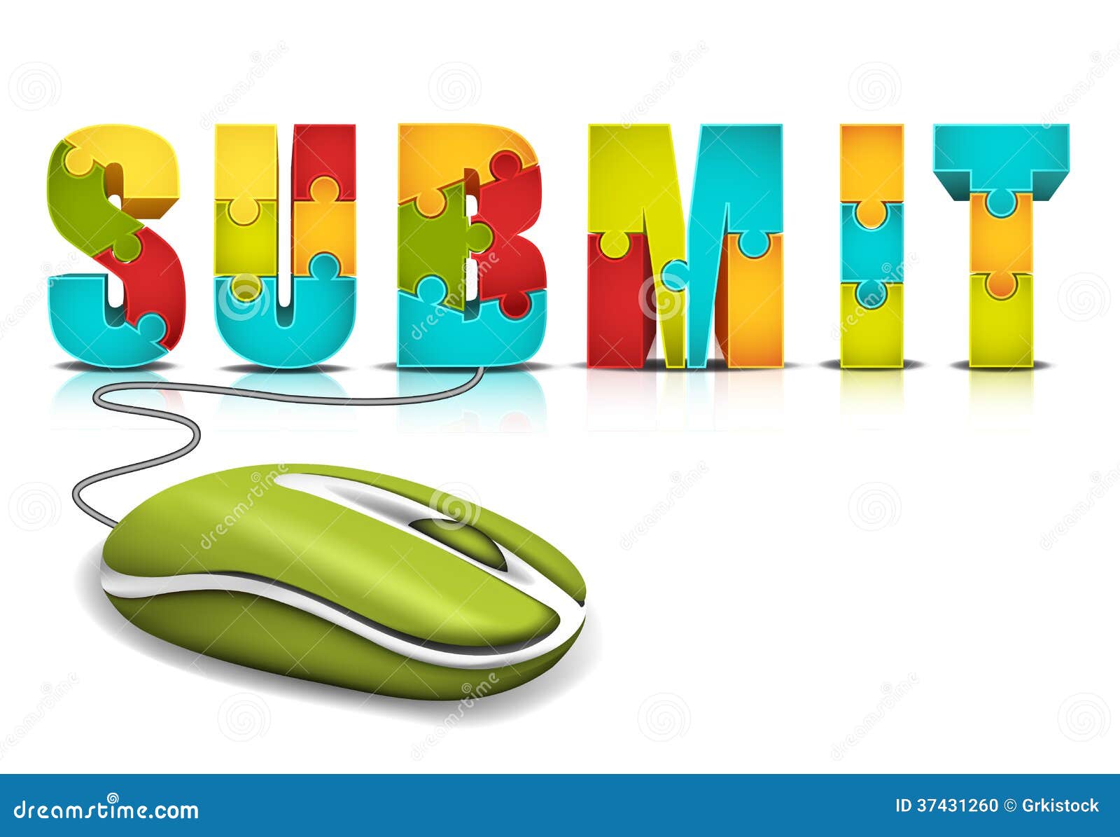 Puzzle and computer mouse stock vector. Illustration of mouse - 37431260