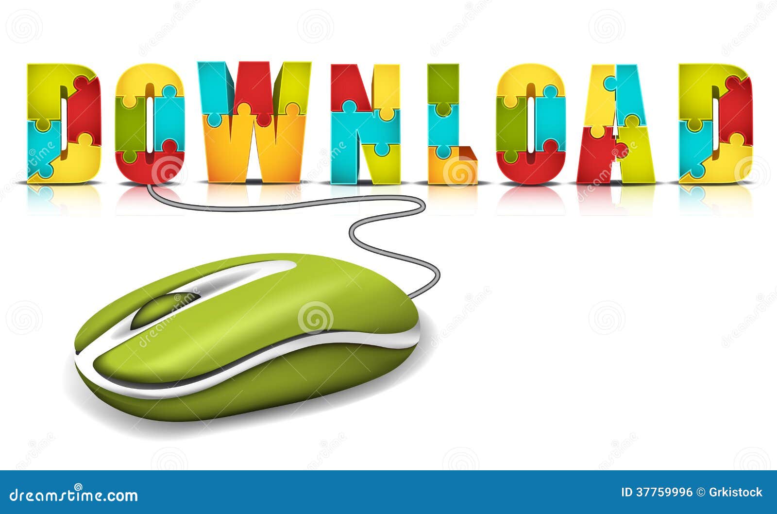 Puzzle and computer mouse stock vector. Illustration of icon - 37759996