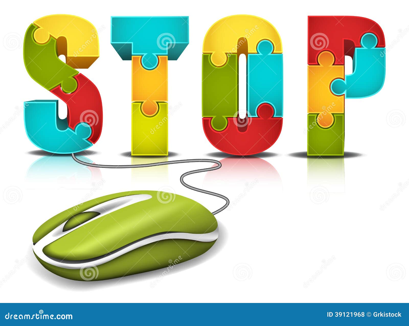 Puzzle and computer mouse stock vector. Illustration of puzzle - 39121968