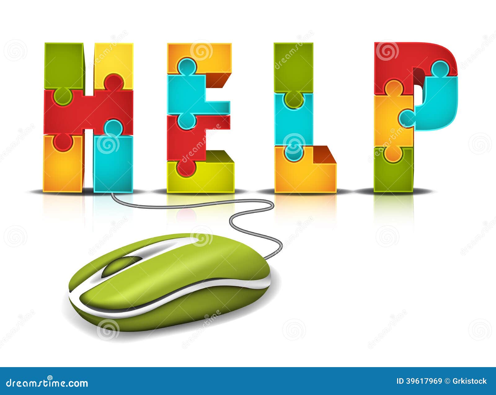 Puzzle and computer mouse stock vector. Illustration of jigsaw - 39617969