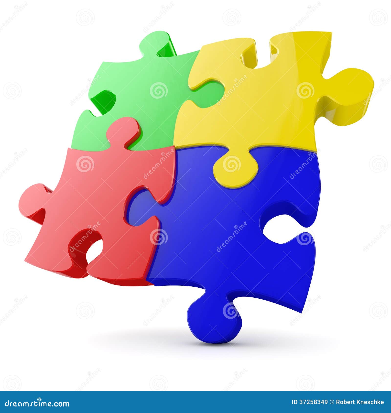 Puzzle con quattro pezzi illustrazione di stock. Illustrazione di ...