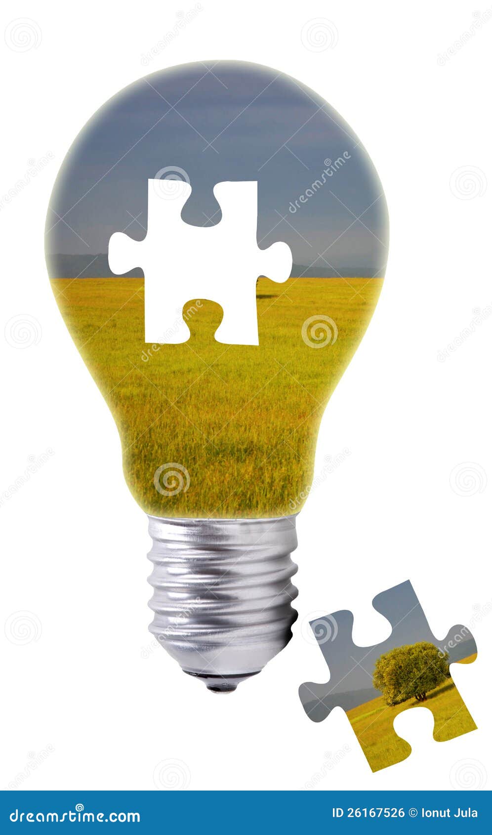 Puzzle Concept of a Light Bulb and a Missing Piece Stock Photo - Image ...
