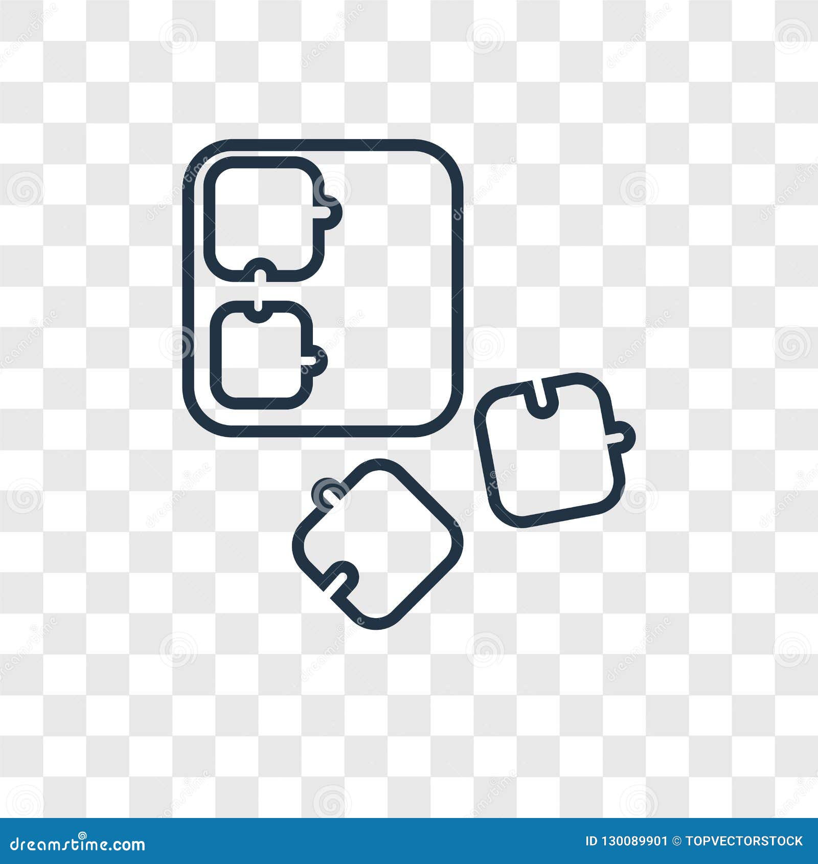 Puzzle Concept Vector Linear Icon Isolated on Transparent Background ...