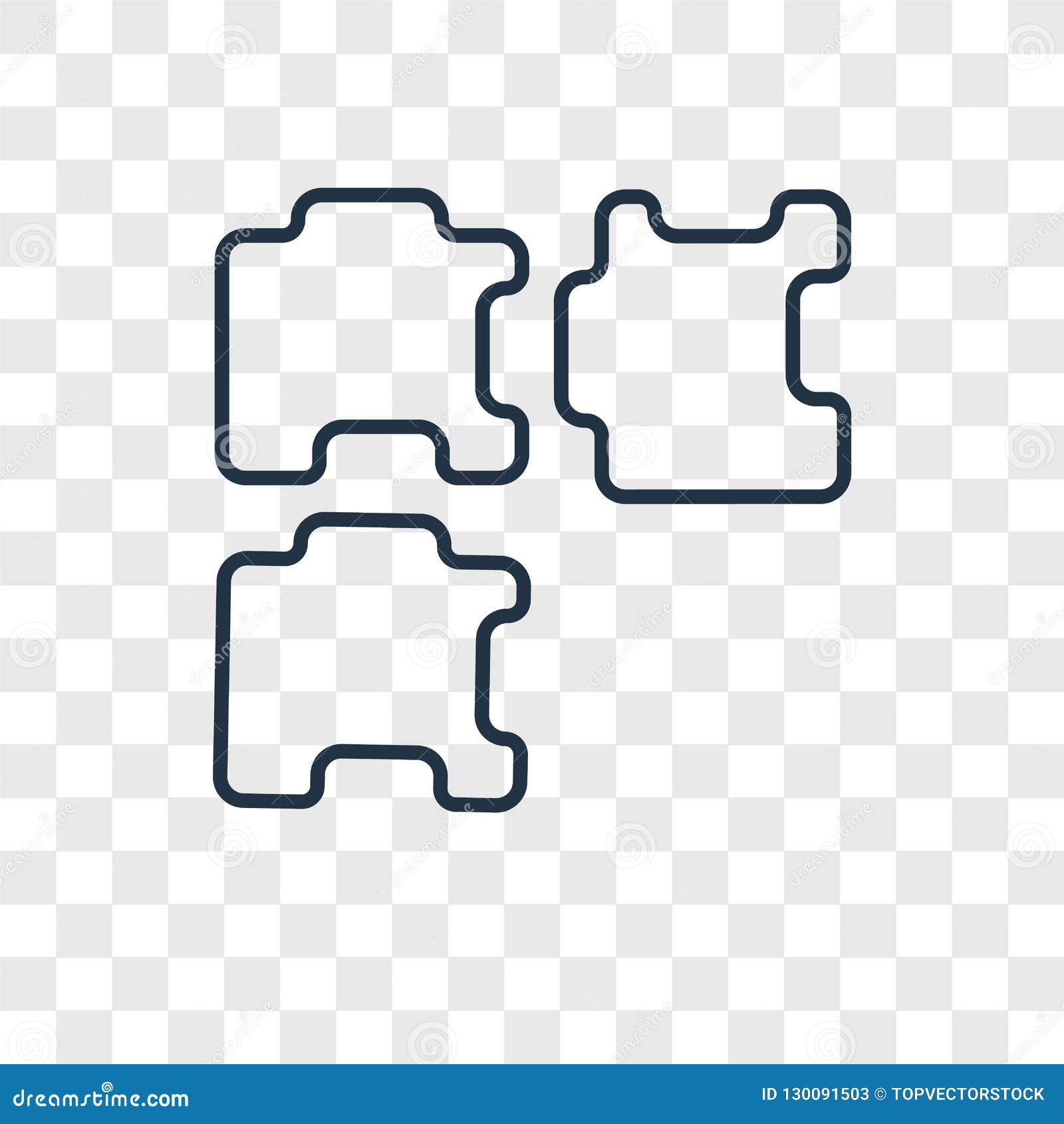 Puzzle Concept Vector Linear Icon Isolated on Transparent Background ...