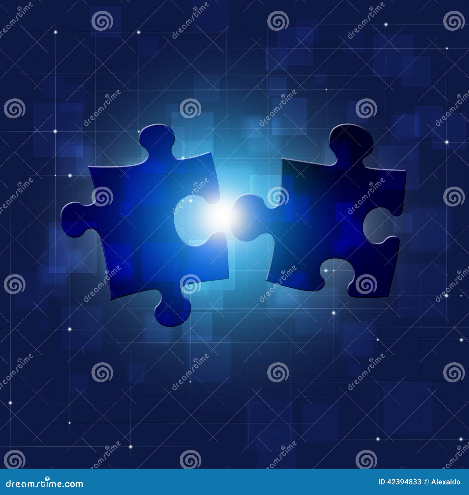 Puzzle Connection Blue Business Background Stock Illustration ...
