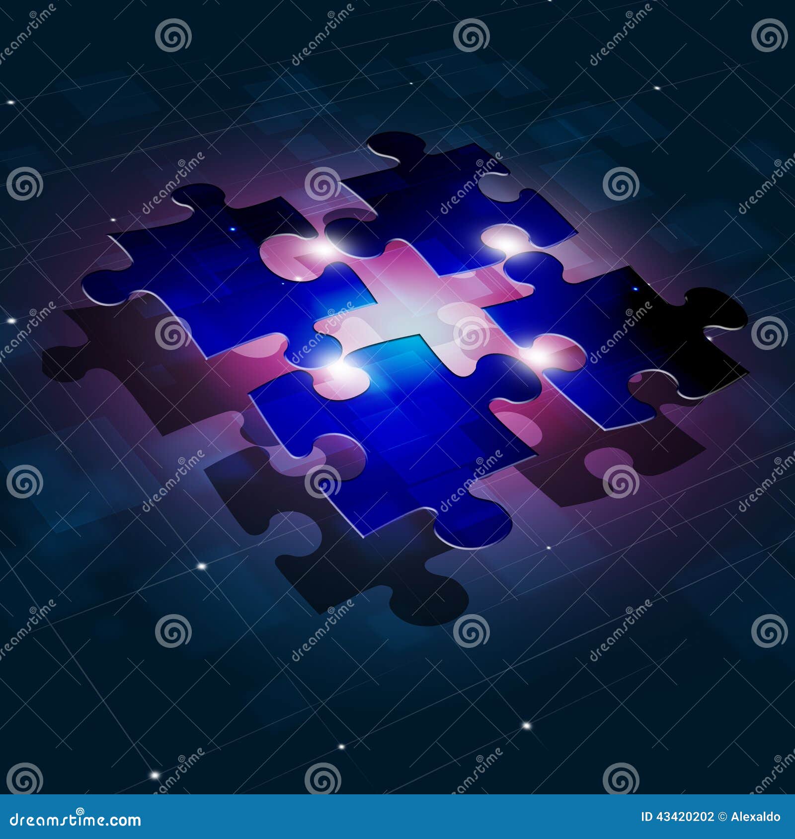 Puzzle Connection Business Background Stock Illustration - Illustration ...
