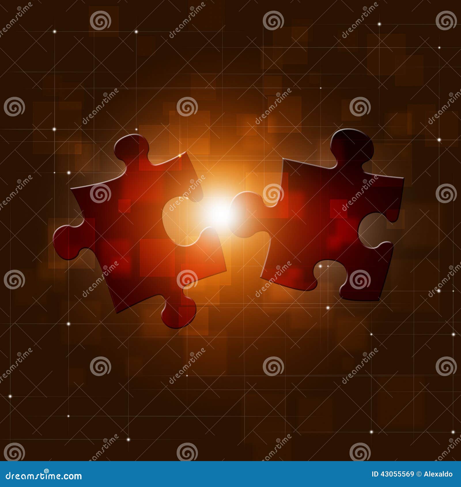 Puzzle Connection Red Business Background Stock Illustration ...