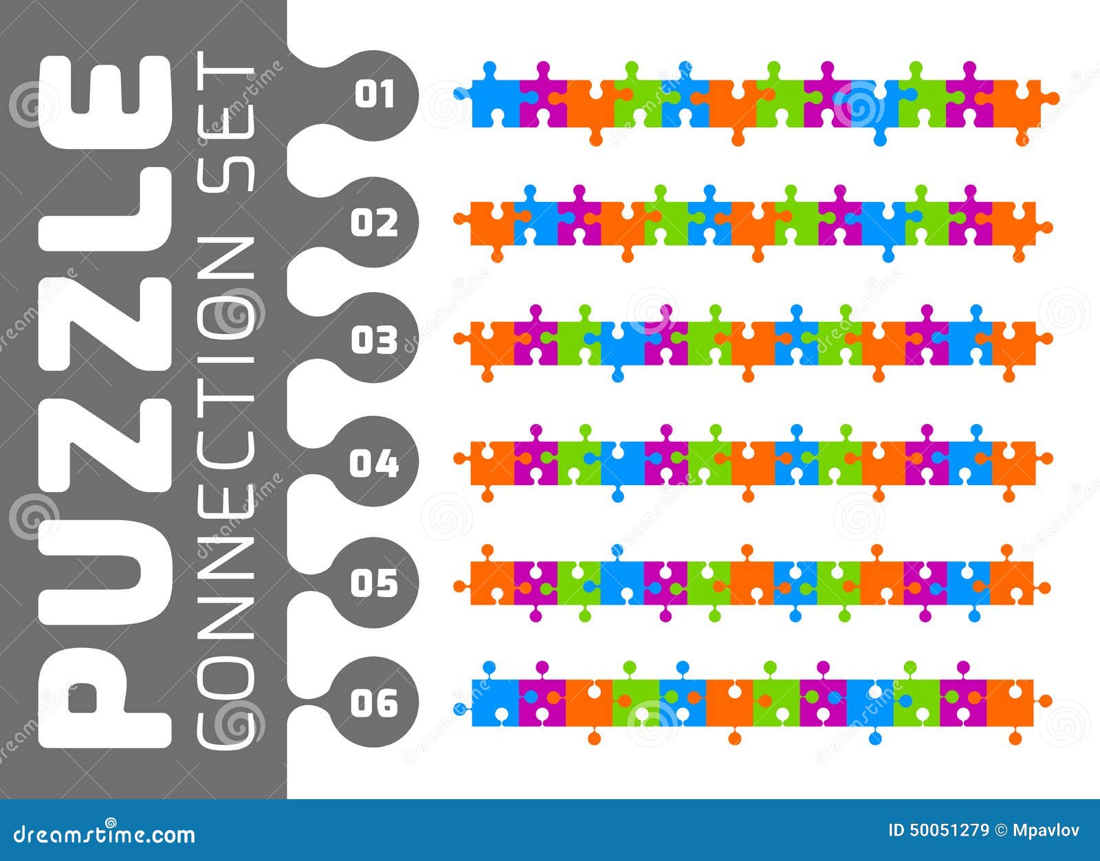 Puzzle connection set stock vector. Illustration of connect - 50051279