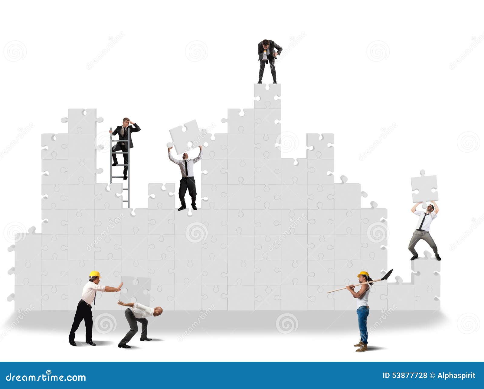 Puzzle construction stock illustration. Illustration of assembly - 53877728