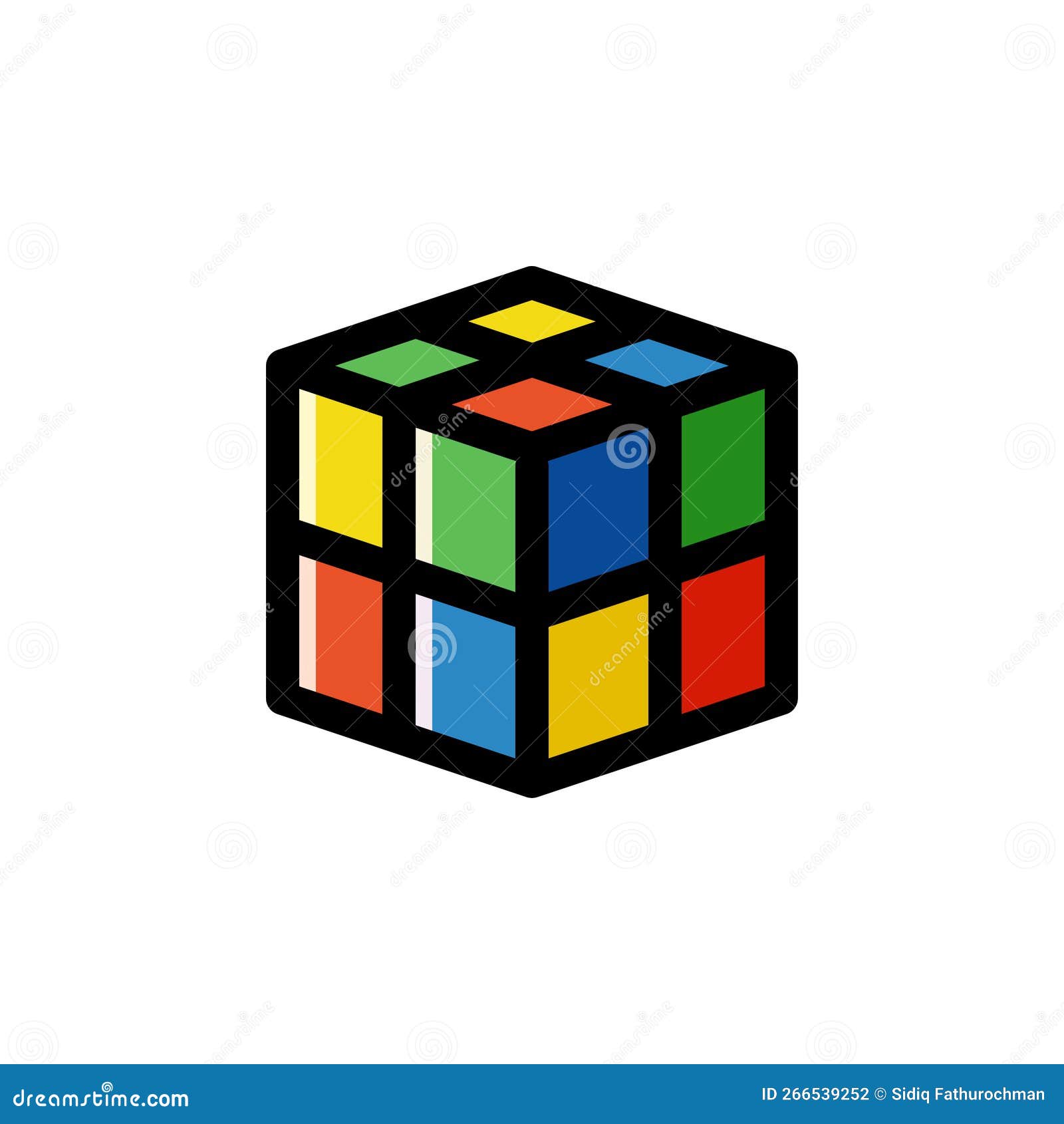 Puzzle Cube Icon stock vector. Illustration of isometric - 266539252