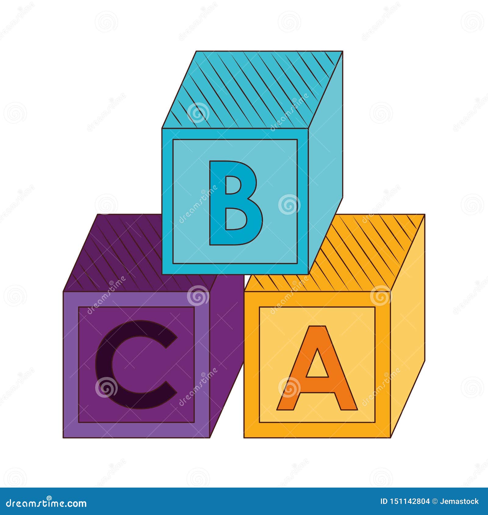 Puzzle Cubes with Alphabet Cartoon Stock Vector - Illustration of cute ...