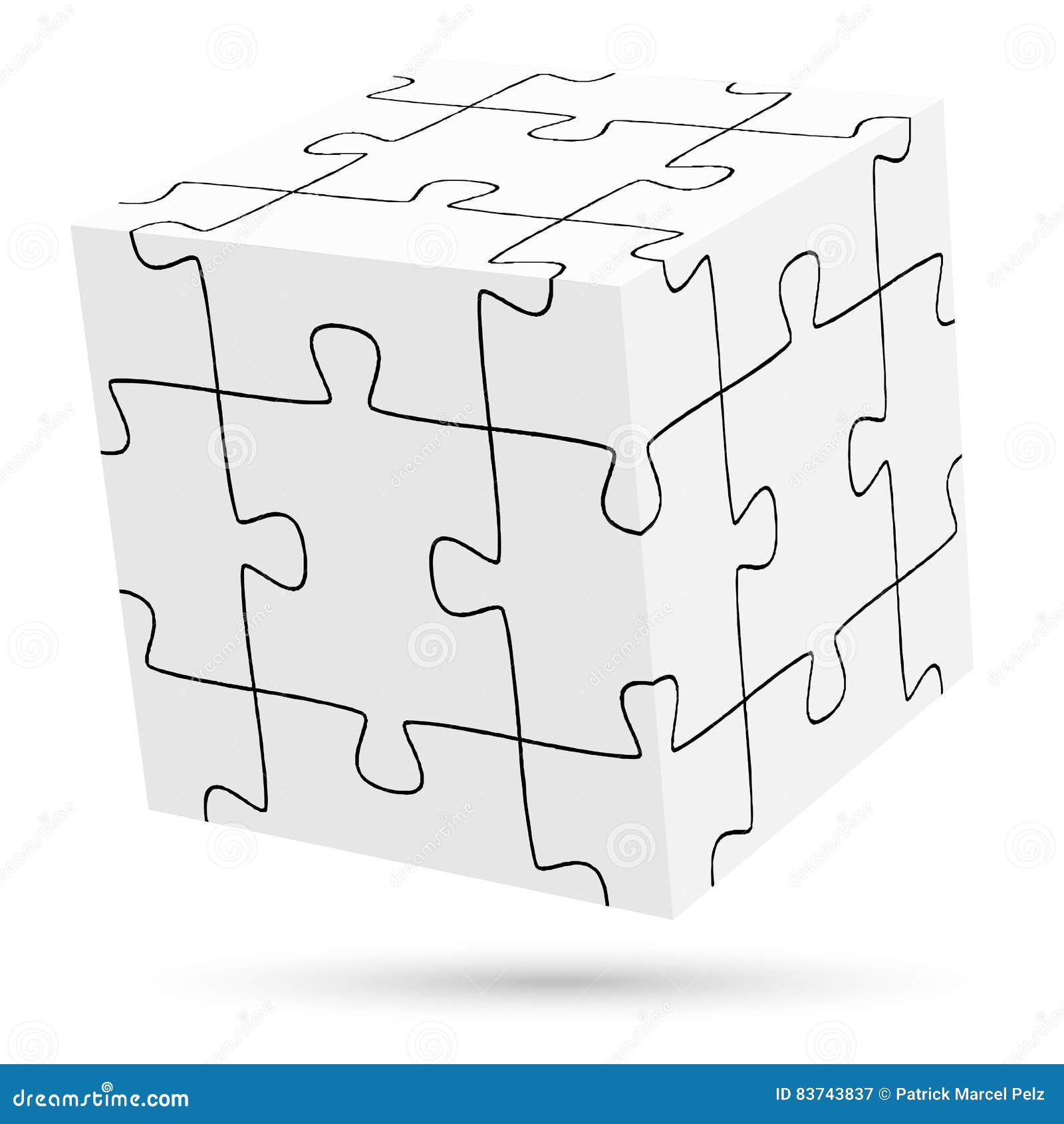Puzzle cuboid stock vector. Illustration of graphic, solve - 83743837