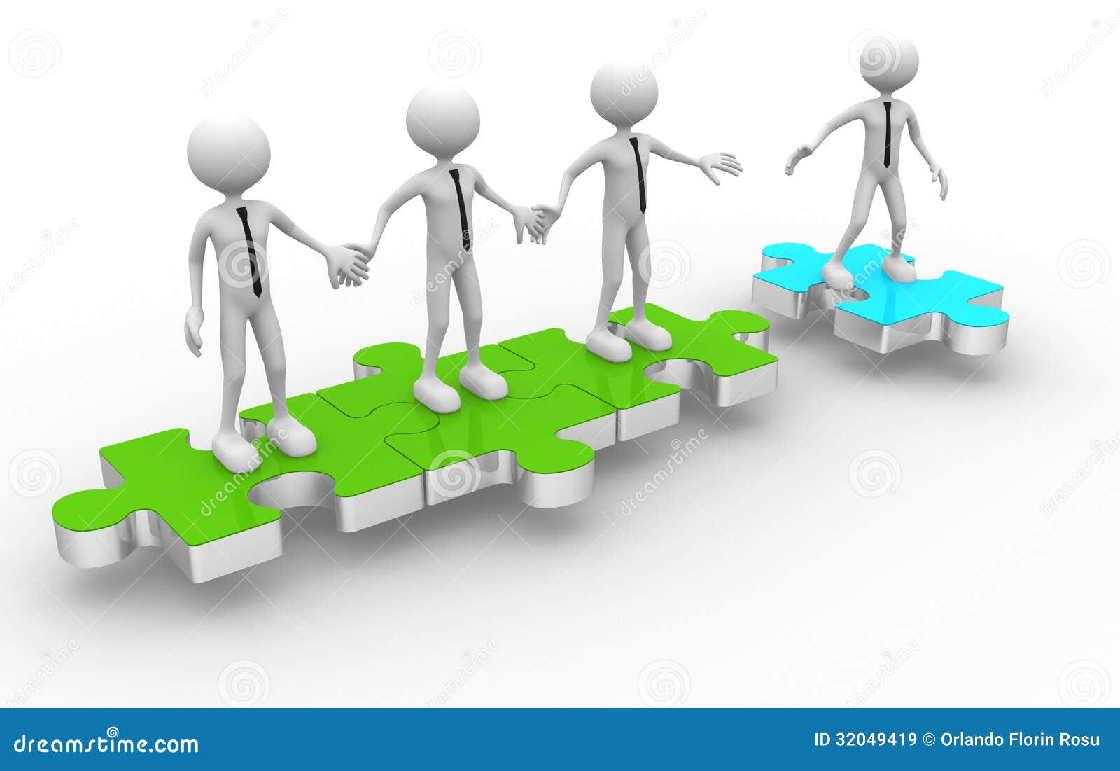 3d Man On Puzzle Joining People Stock Illustration | CartoonDealer.com ...