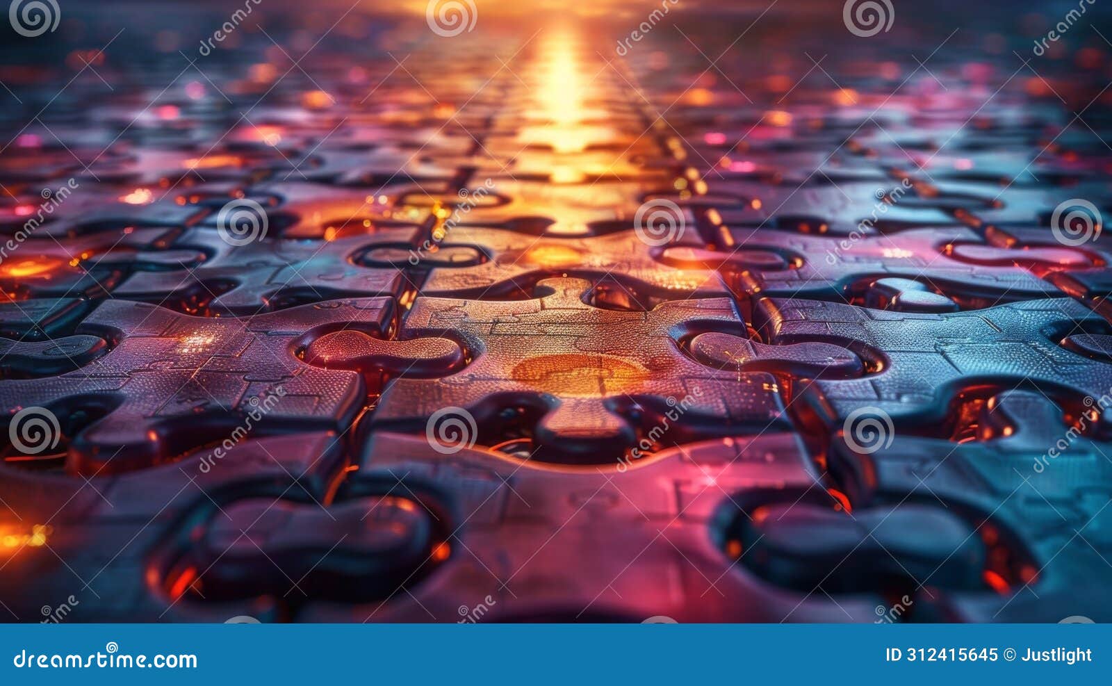 A Puzzle with Each Piece Uniquely Fitting into the Next Representing ...