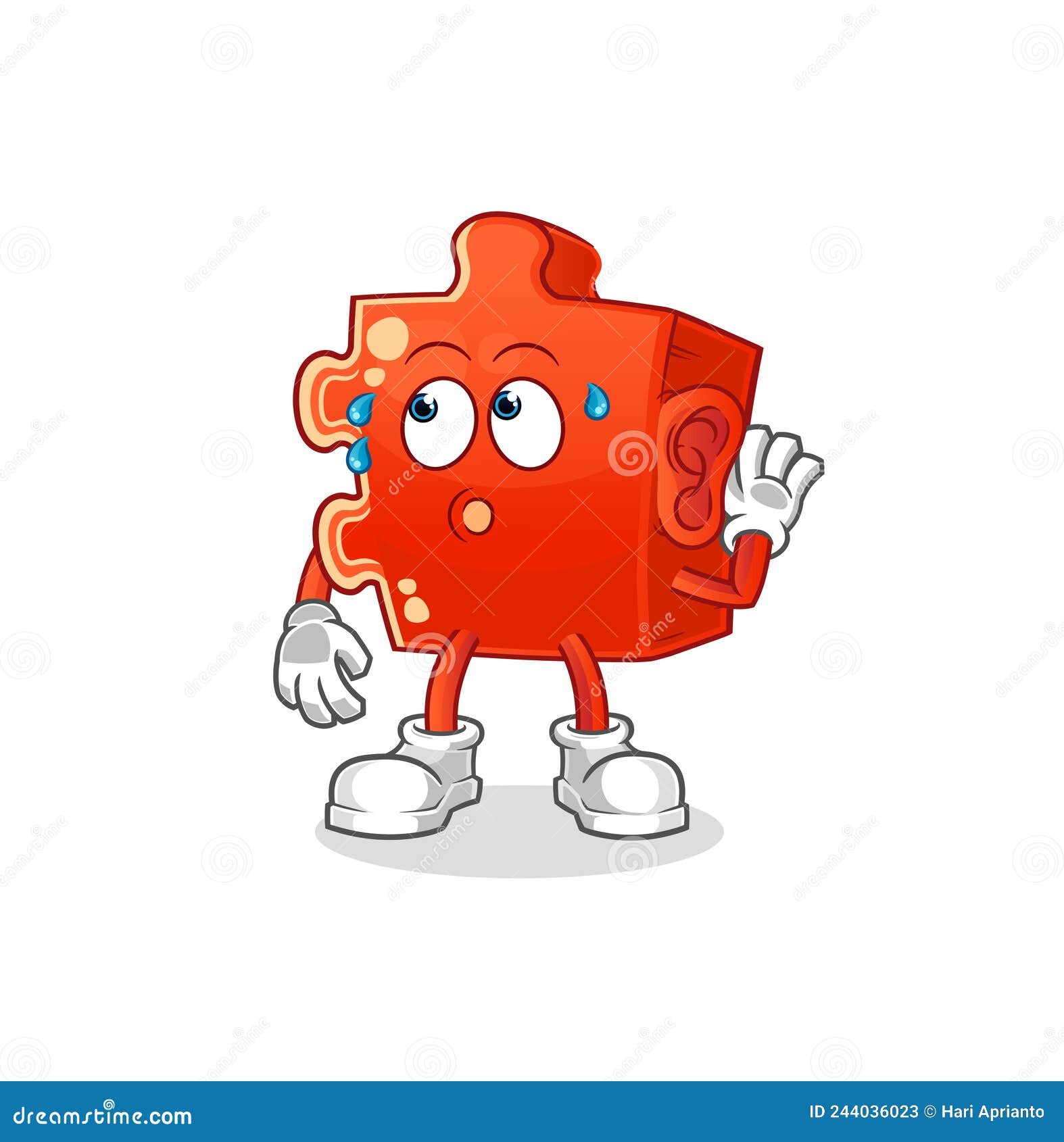 Puzzle Eavesdropping Vector. Cartoon Character Stock Vector ...