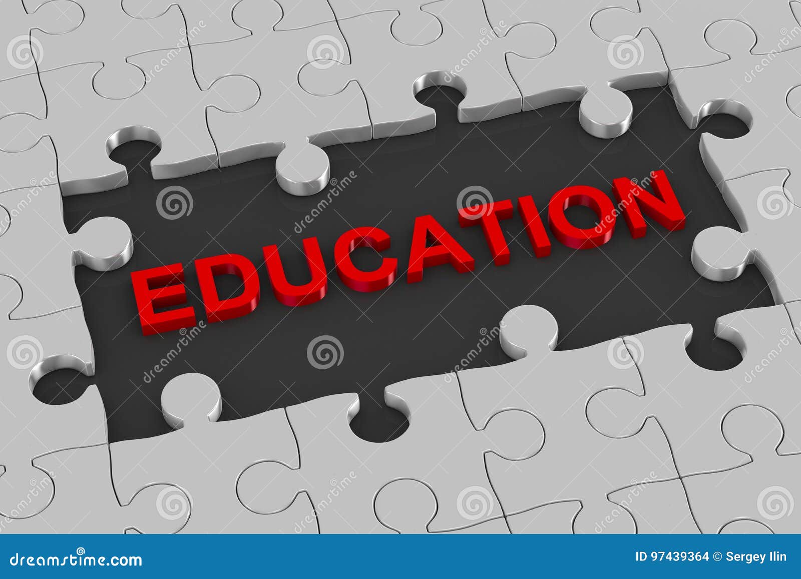 Puzzle and Education. 3D Illustration Stock Illustration - Illustration ...