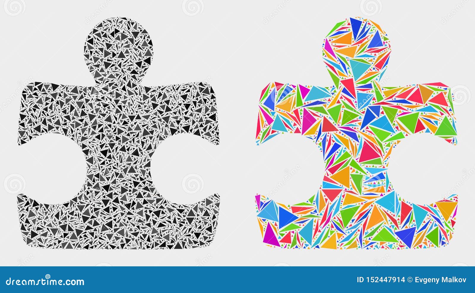 Vector Puzzle Element Mosaic Icon of Triangle Elements Stock Vector ...