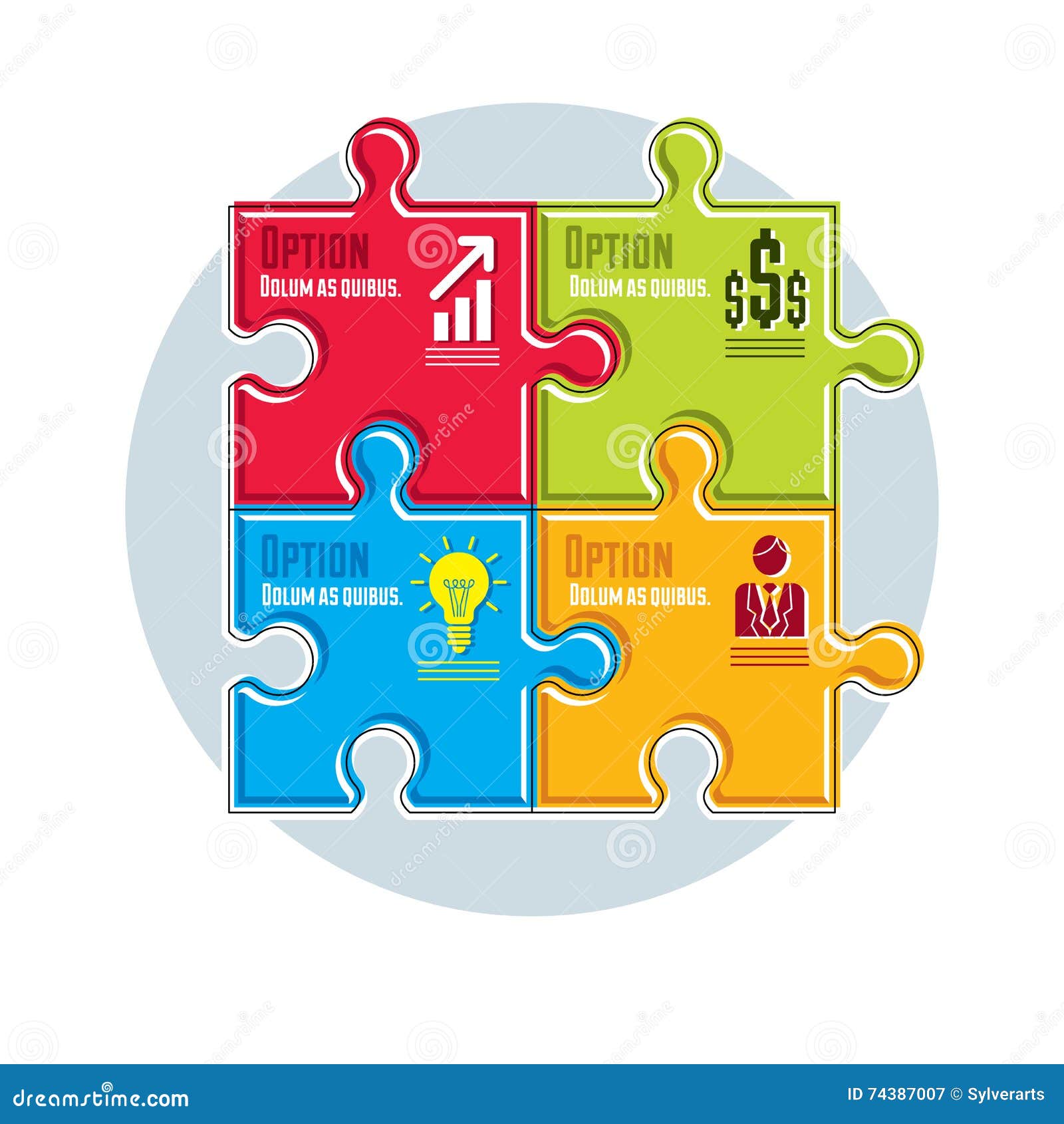 Puzzle Elements Infographic Composition, Layout of Jigsaw Puzzle Stock ...