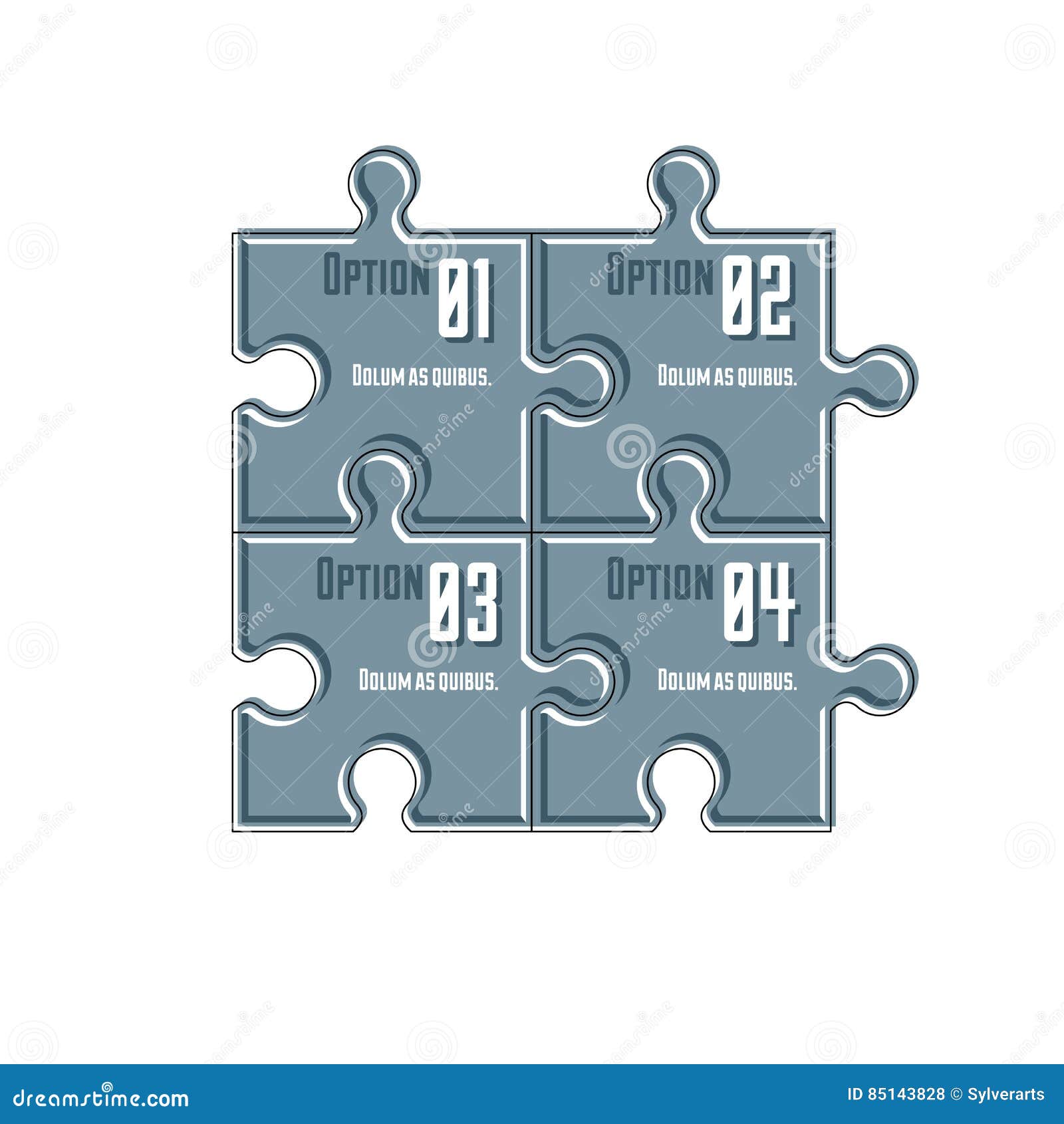 Puzzle Elements Infographic Composition, Layout of Jigsaw Puzzle Stock ...