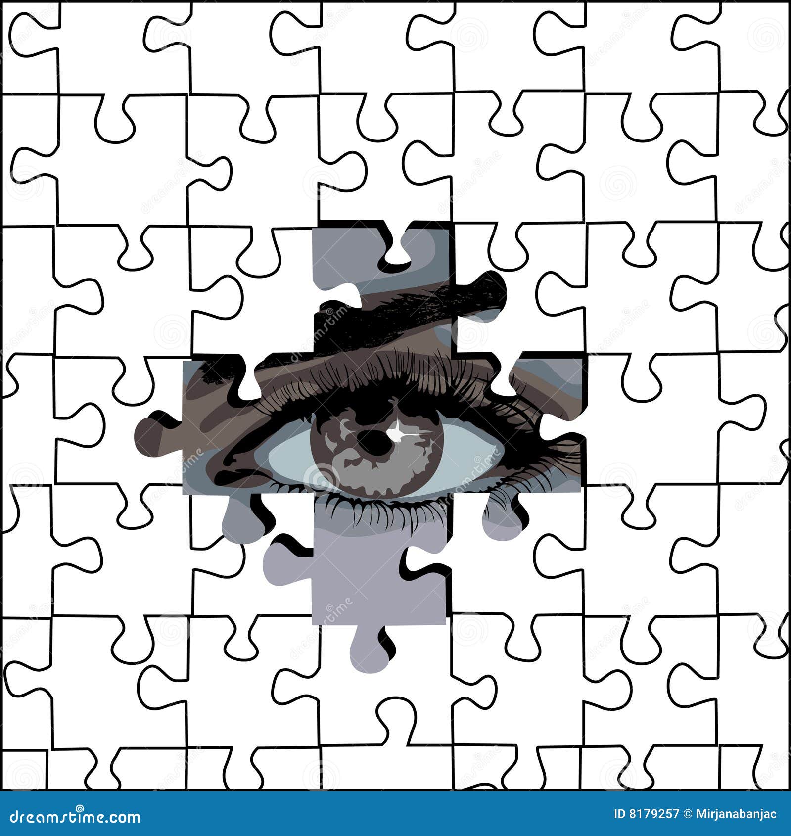 Puzzle and eye 2 stock vector. Illustration of graphic - 8179257