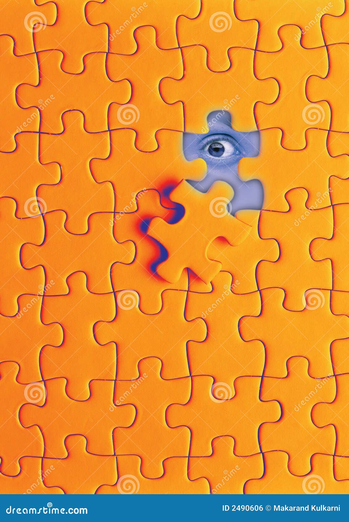 Puzzle and eye stock photo. Image of solutions, network - 2490606