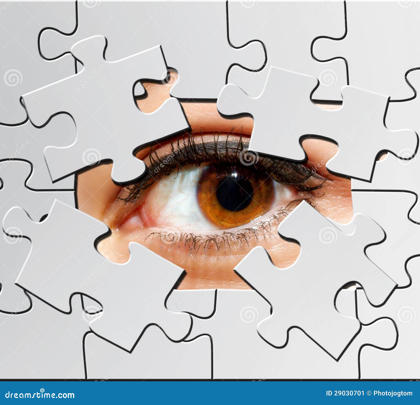 Puzzle eye stock image. Image of caucasian, human, learning - 29030701