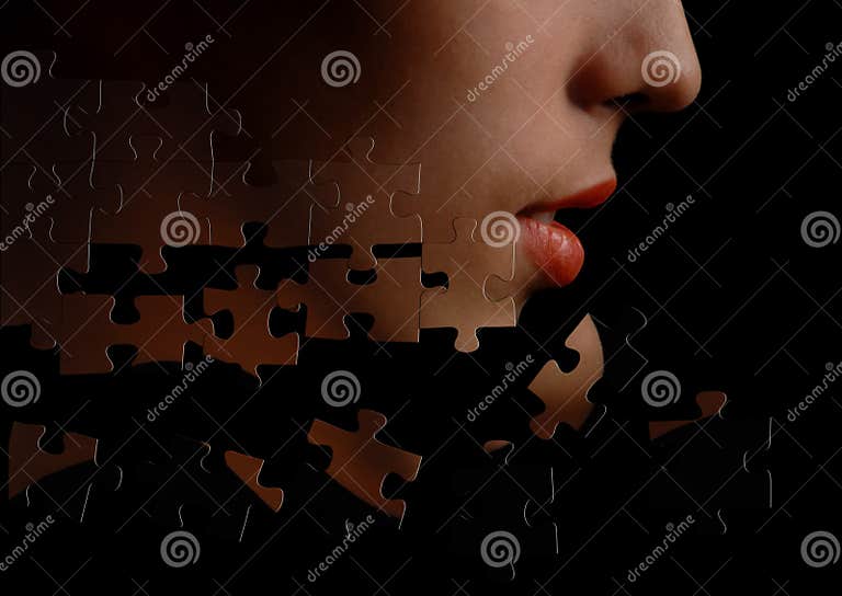 Puzzle-face stock photo. Image of collage, mosaic, creative - 3881144