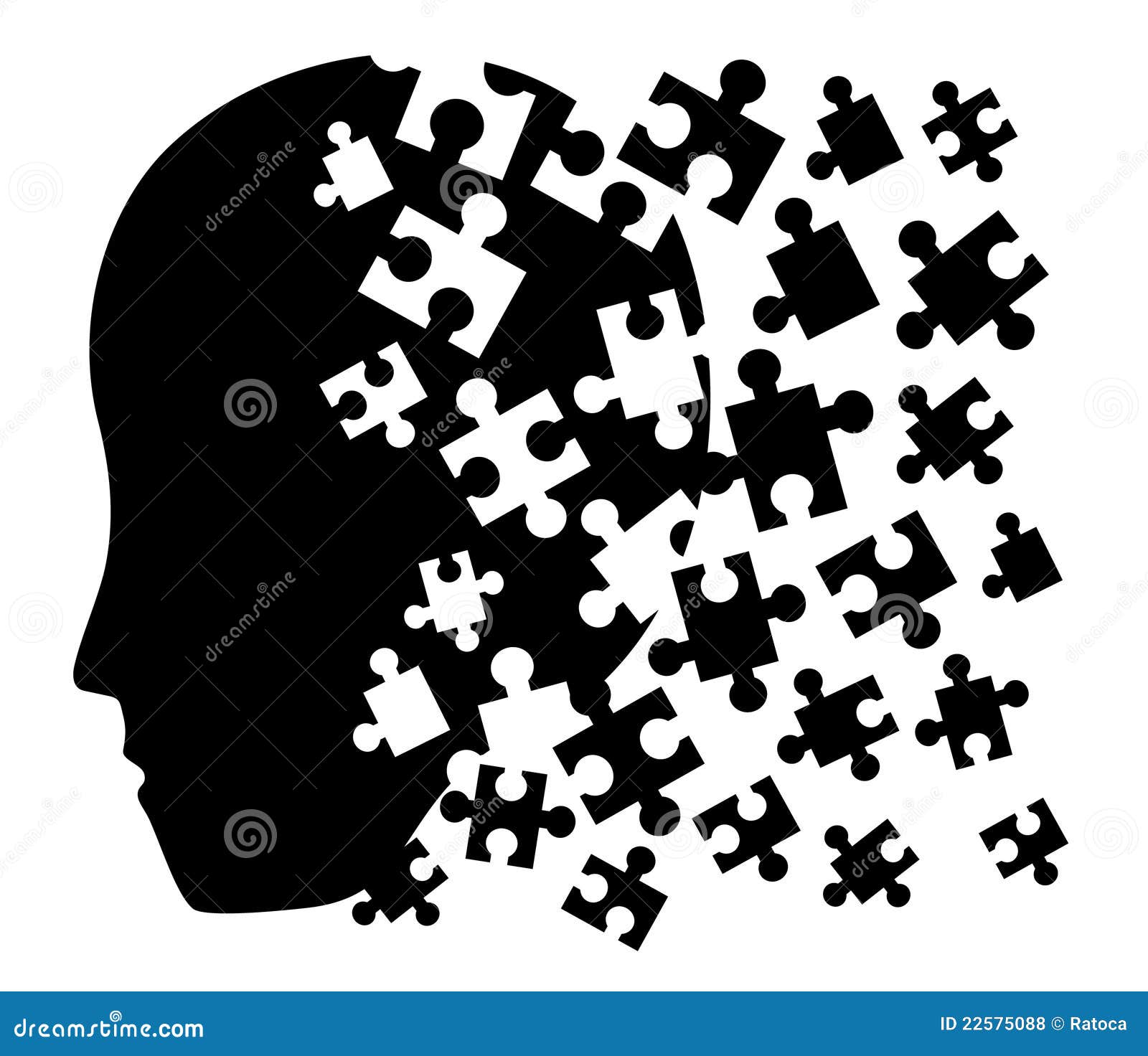 Puzzle face symbol stock vector. Illustration of brain - 22575088