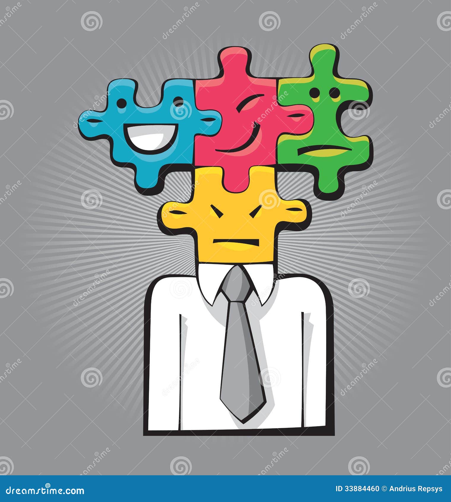 Puzzle Faces stock vector. Illustration of head, pieces - 33884460