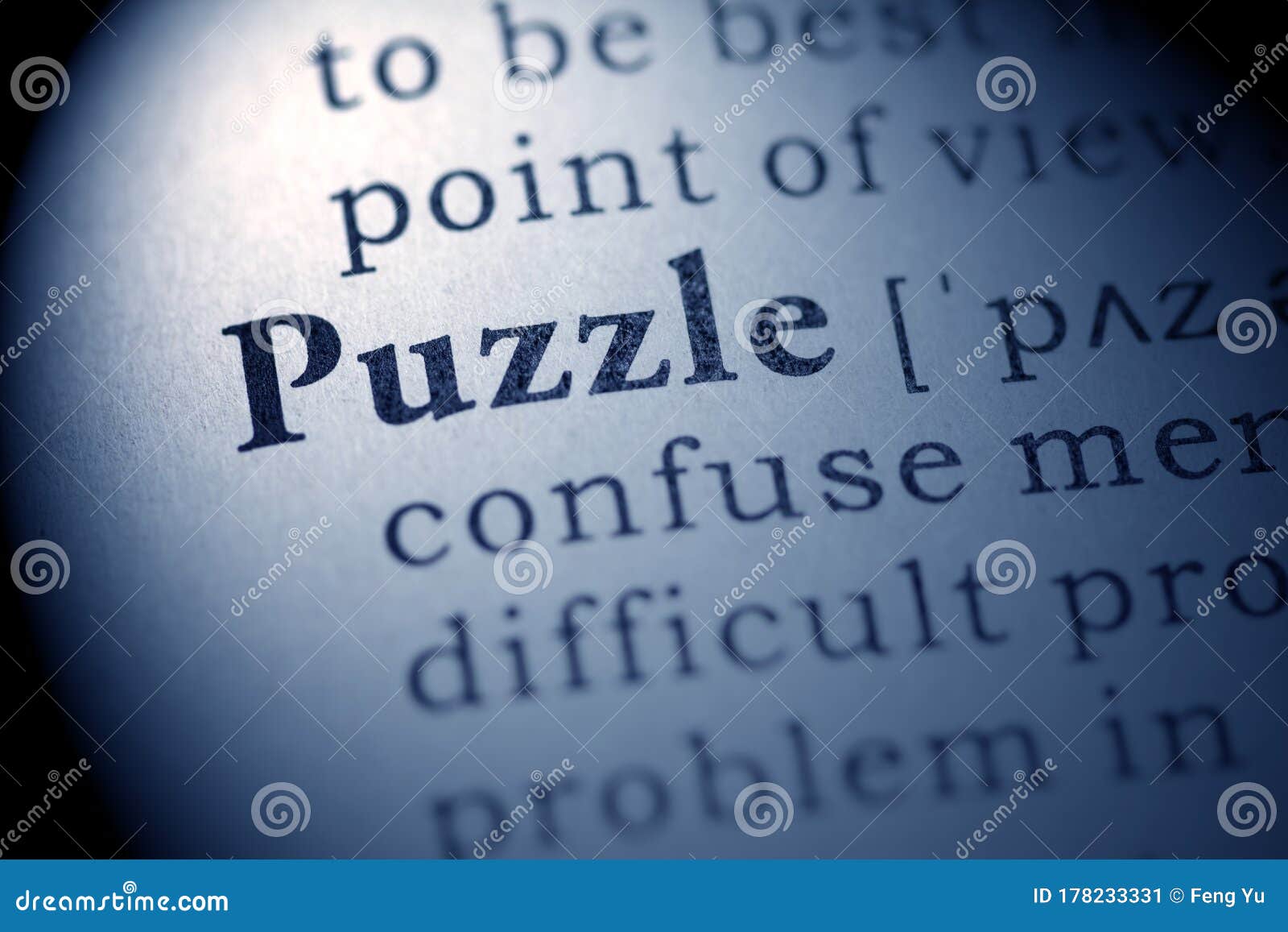 Definition of the Word Puzzle Stock Image - Image of definition, book ...