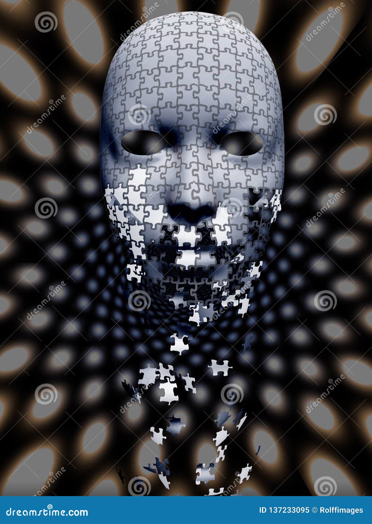 Puzzle Mask stock illustration. Illustration of health - 137233095