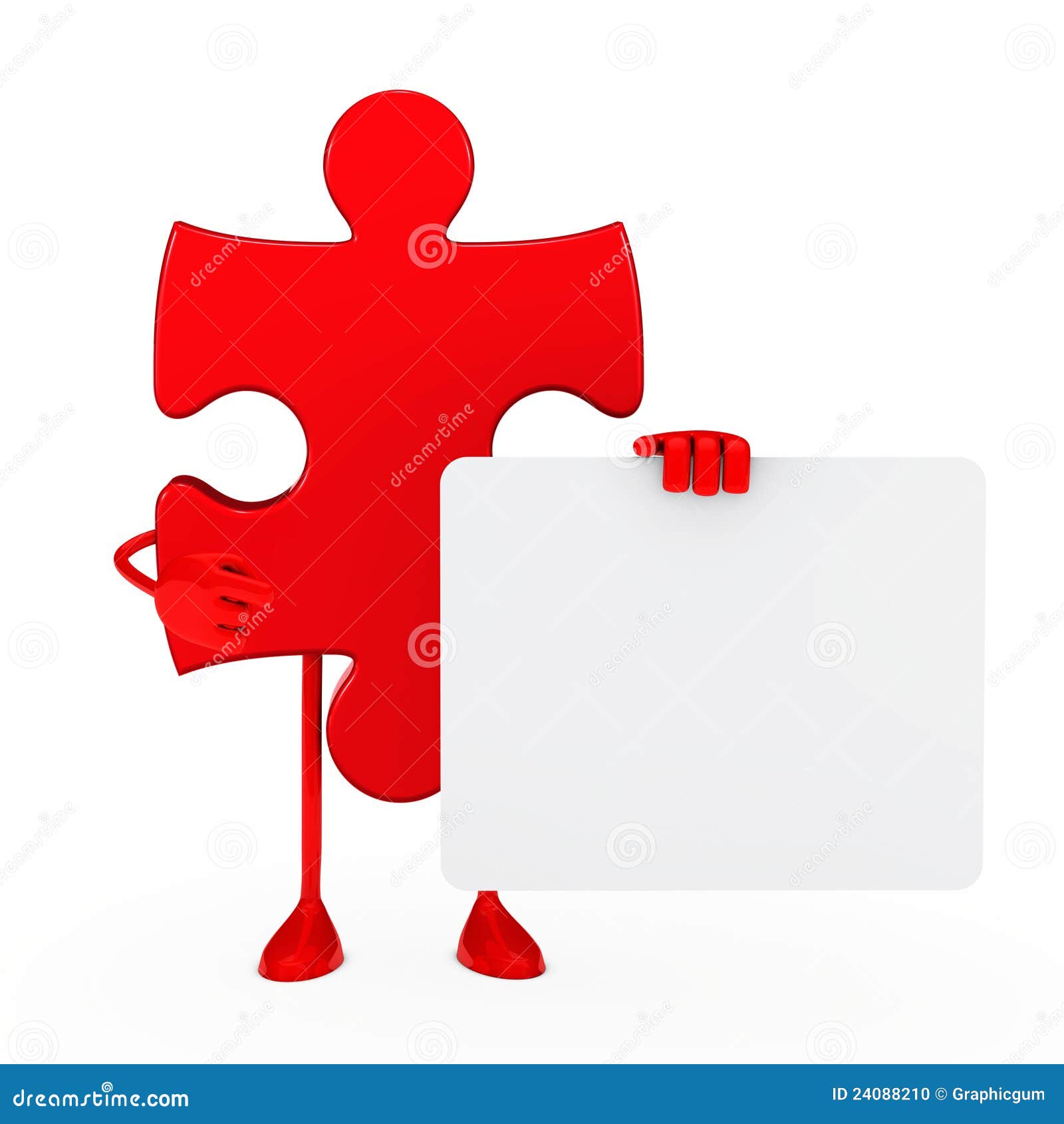 Puzzle Figure Hold Billboard Stock Illustration - Illustration of board ...