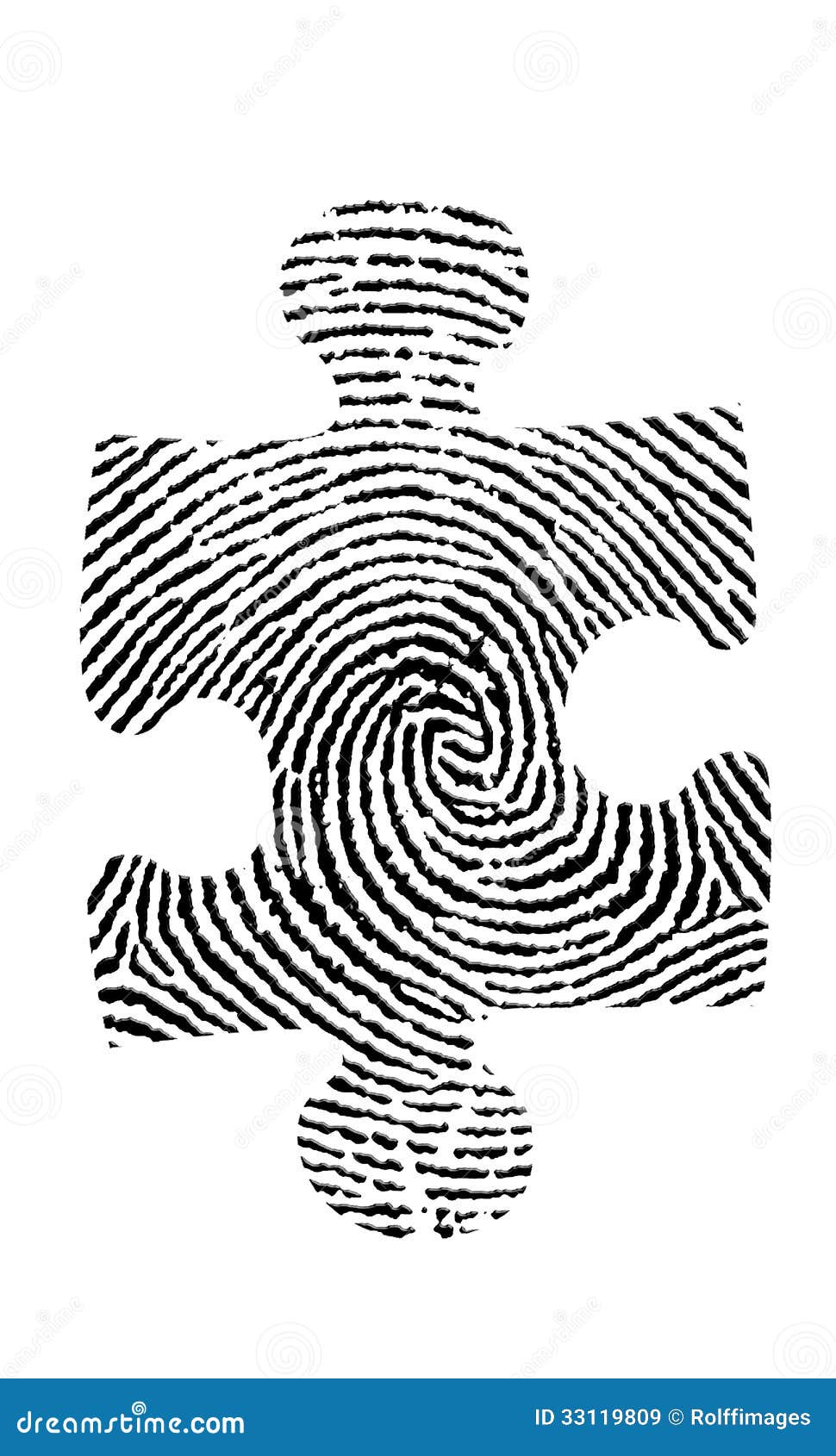 Puzzle Fingerprint stock illustration. Illustration of black - 33119809