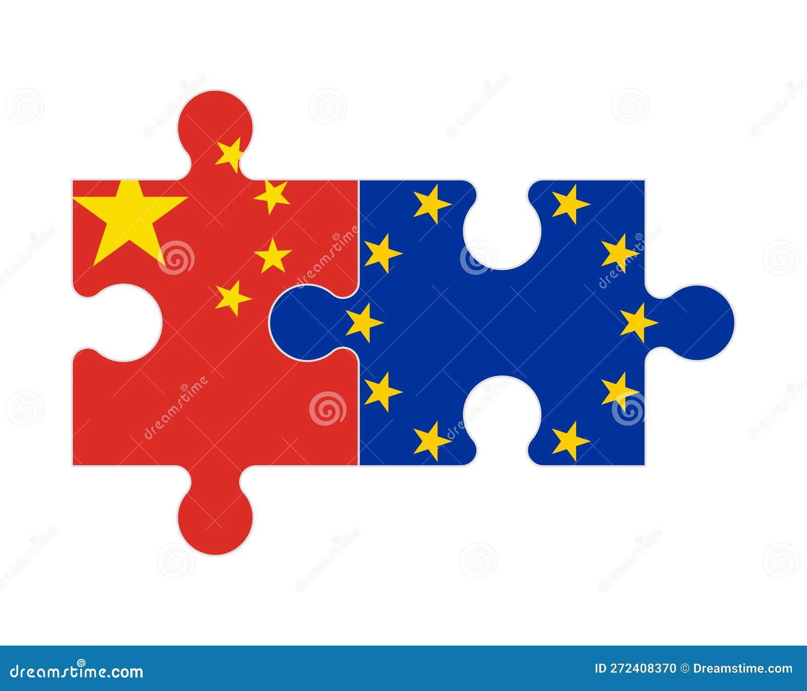 Puzzle of Flags of China and European Union, Vector Stock Vector ...