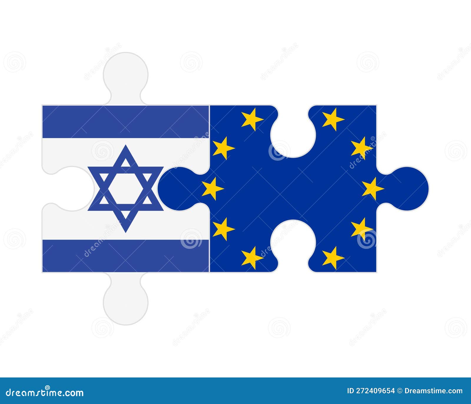 Puzzle of Flags of Israel and European Union, Vector Stock Vector ...