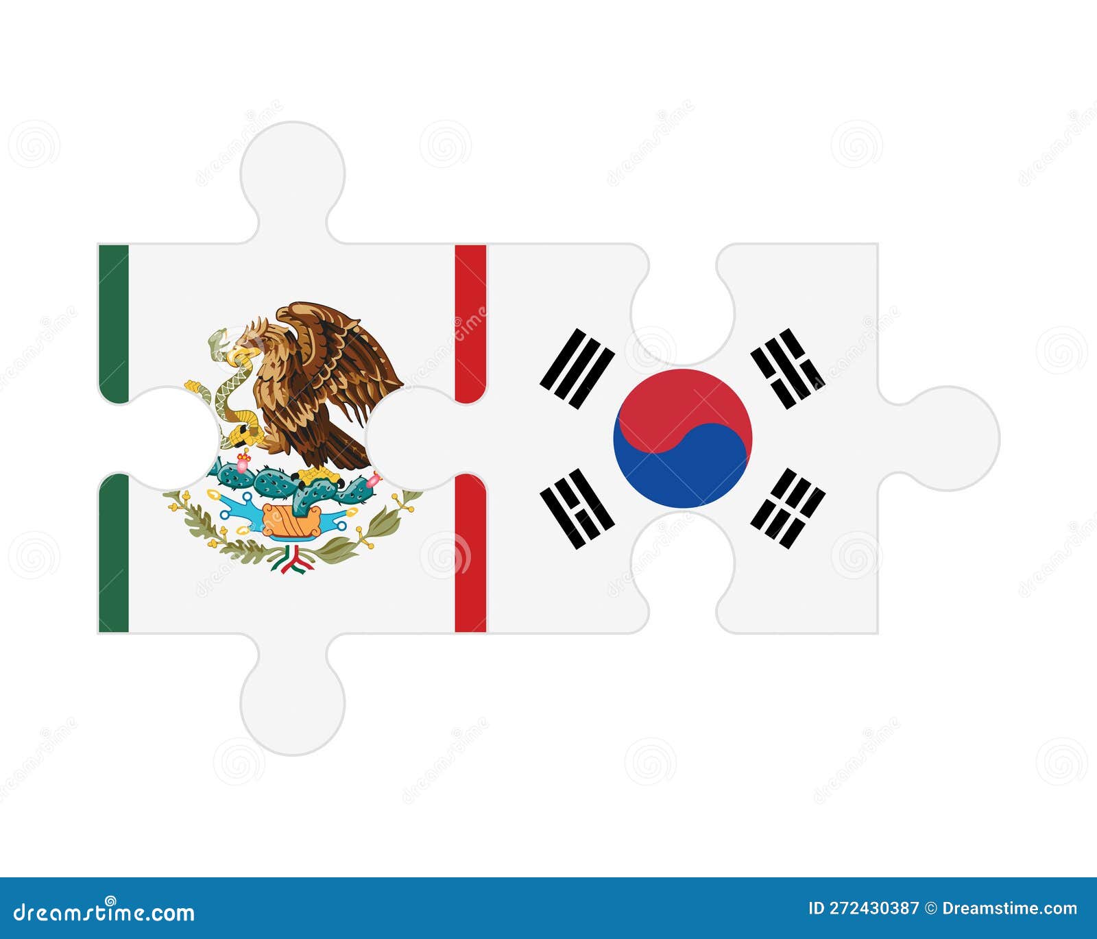 Puzzle of Flags of Mexico and South Korea, Vector Stock Vector ...