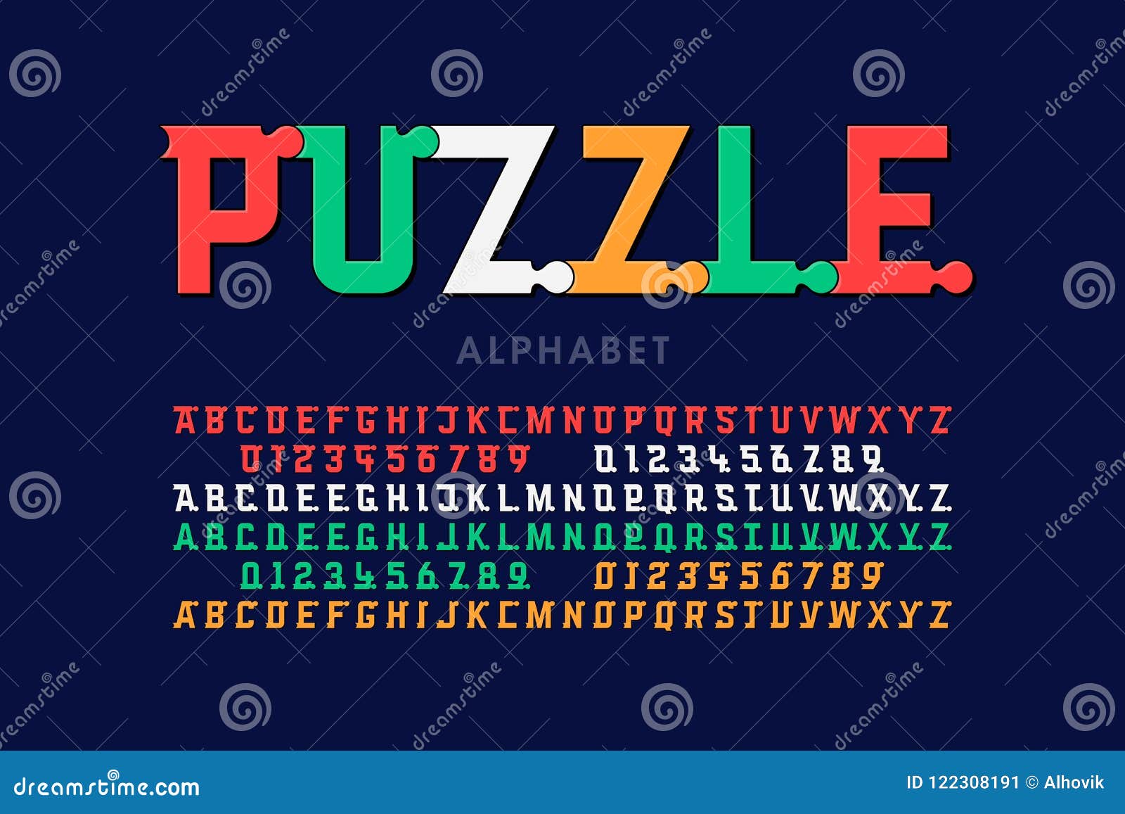 Puzzle font stock vector. Illustration of shape, alphabet - 122308191