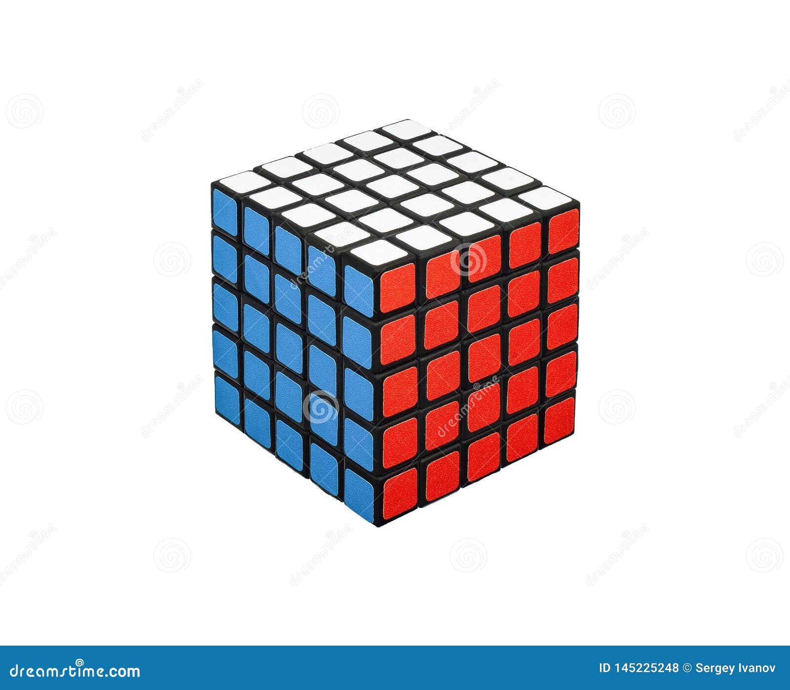 Puzzle in the Form of a Collapsible Cube on a White Background ...