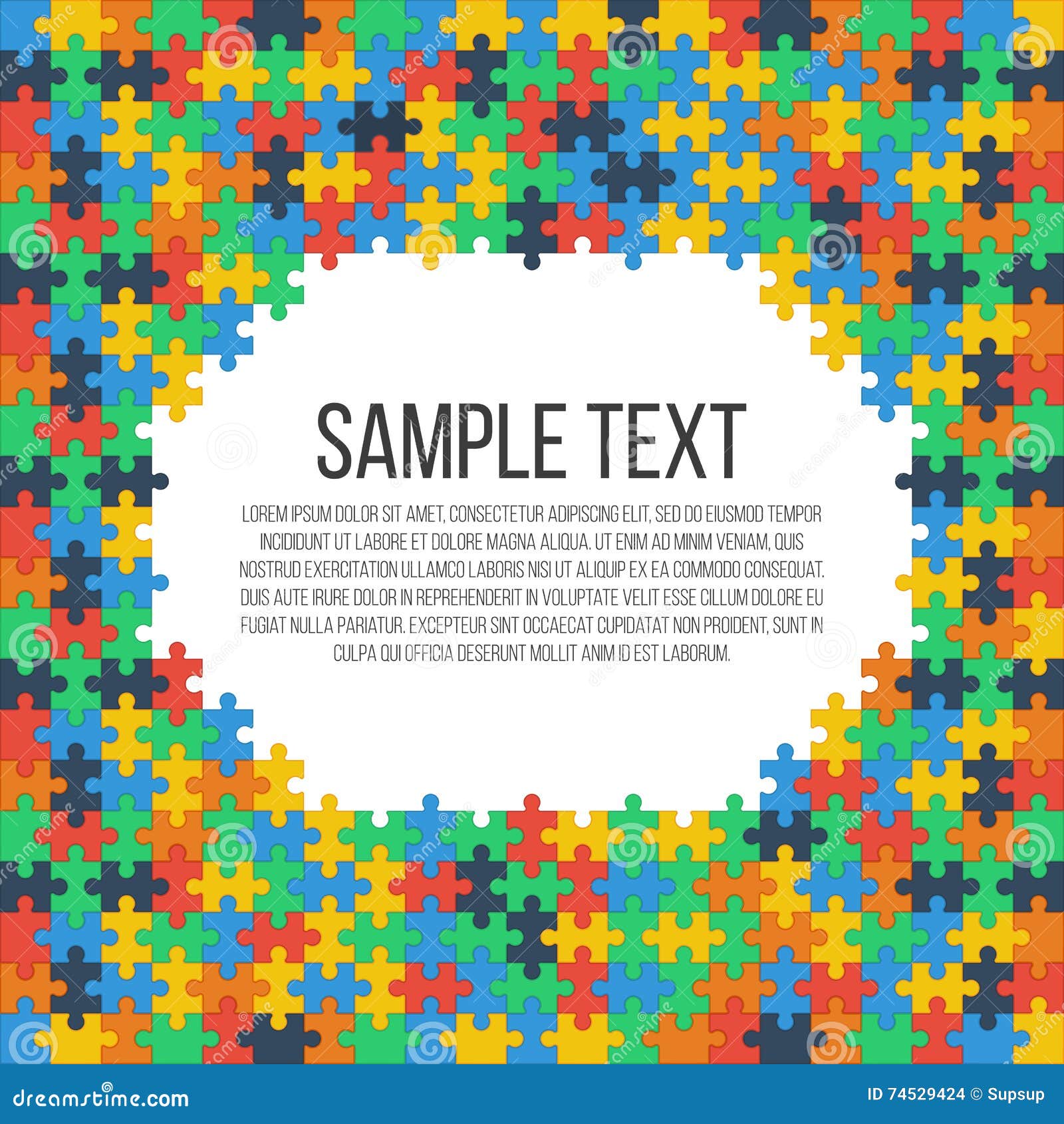 Puzzle frame template stock vector. Illustration of group - 74529424