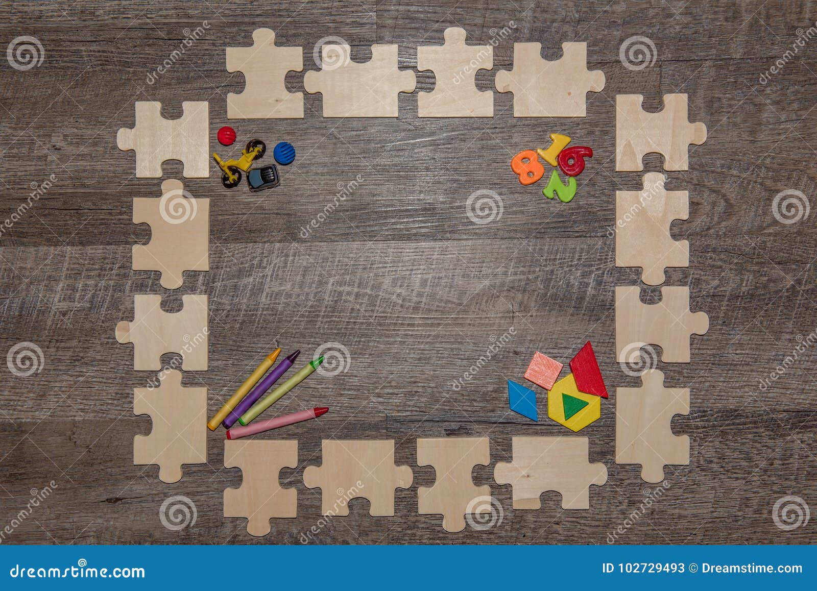 Wooden Puzzle Frame Encouraging Early Learning Stock Image - Image of ...