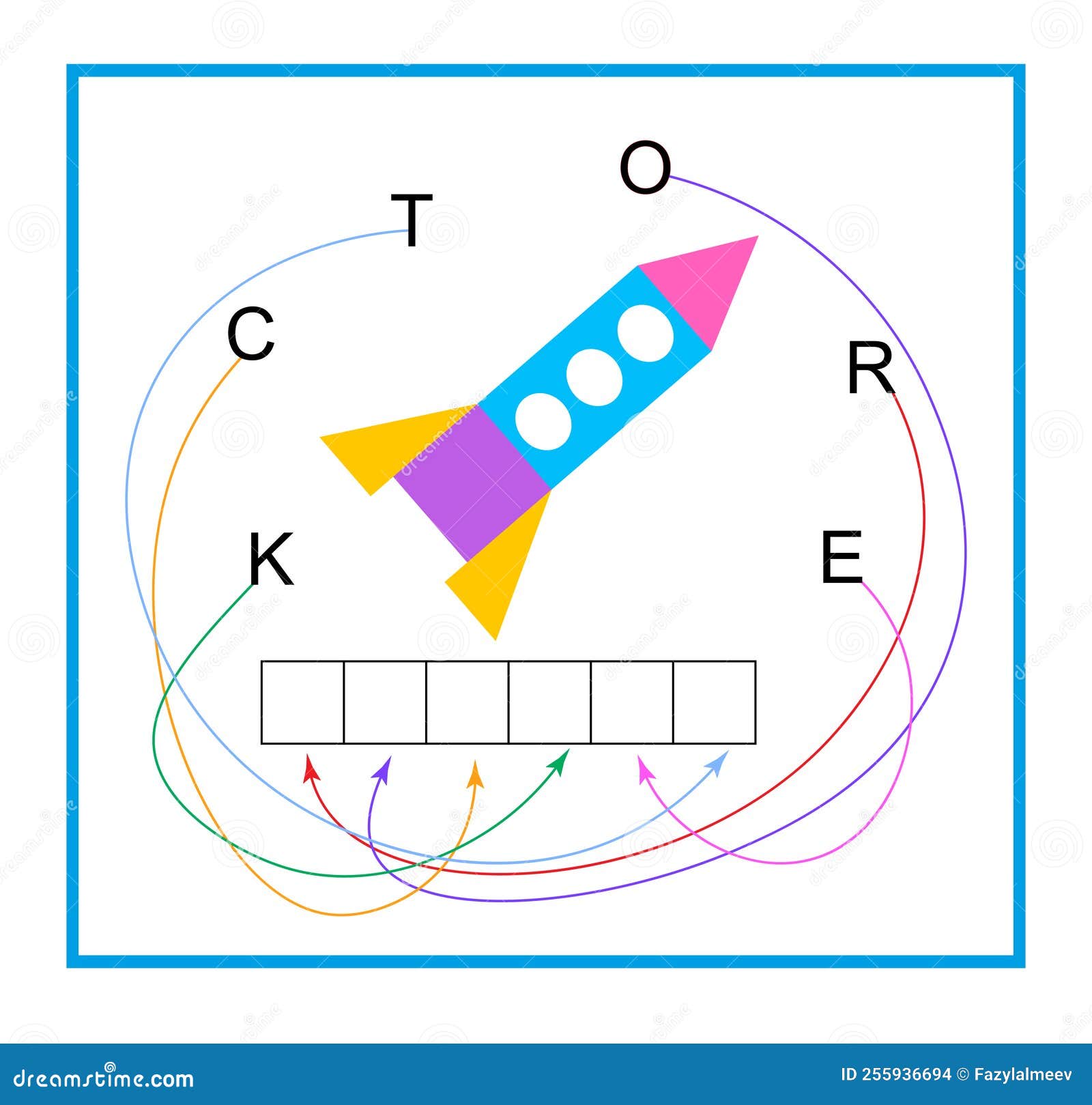 Puzzle Game. Read the Word. Vector Illustration for Children Education ...
