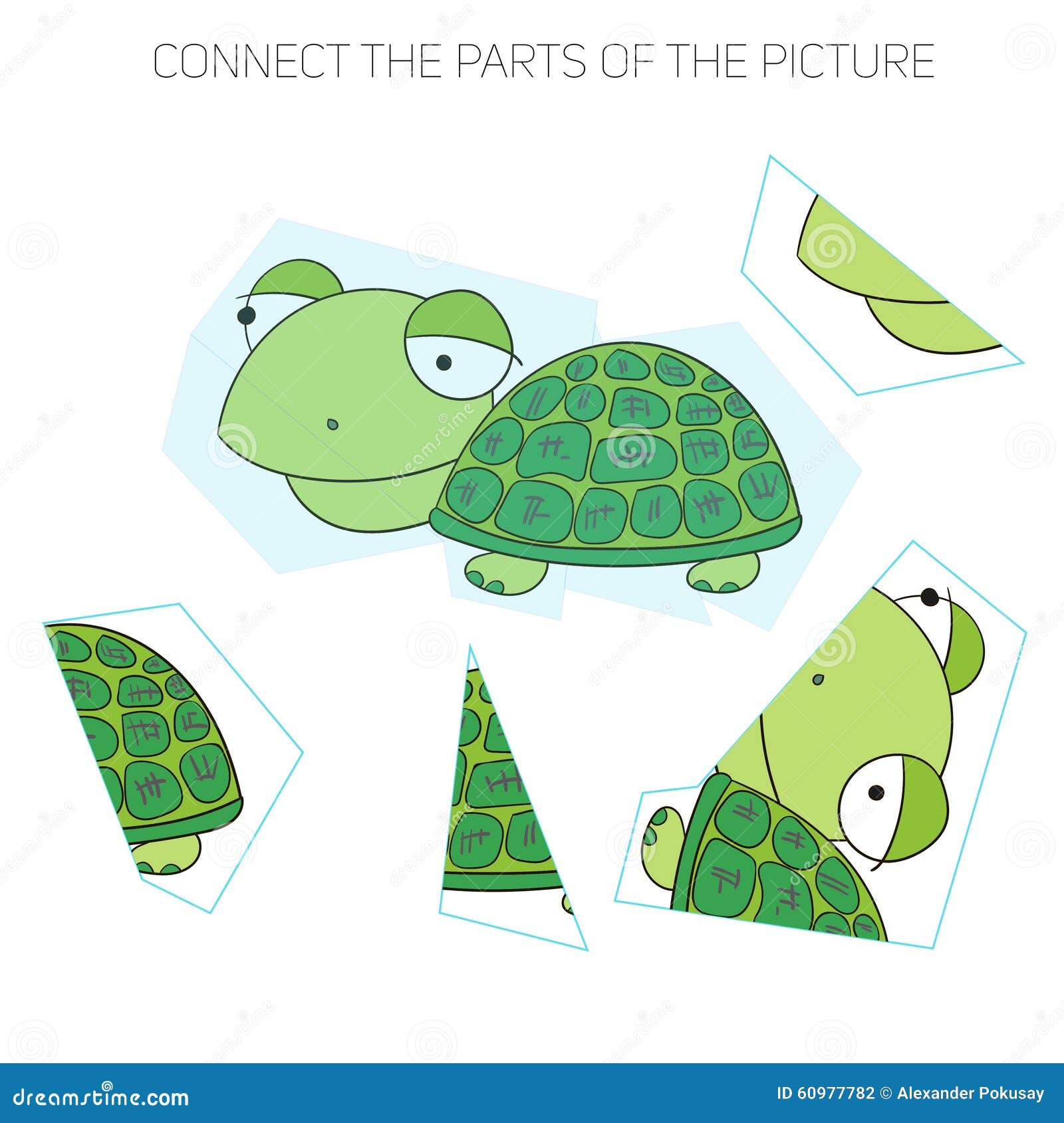 Puzzle Game for Chldren Turtle Stock Vector - Illustration of decide ...