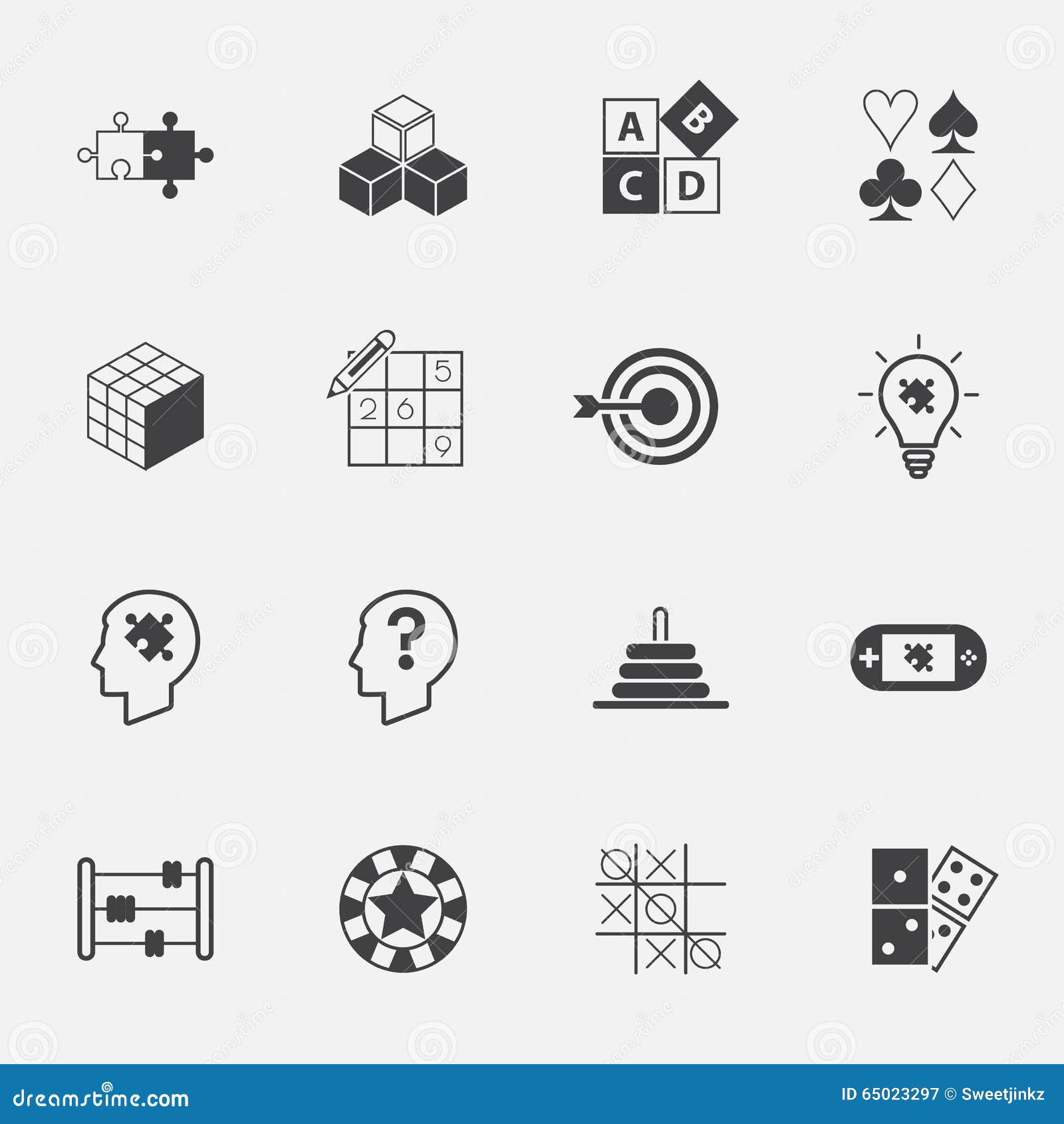 Puzzle and Game Icon Set. Vector Stock Vector - Illustration of ...