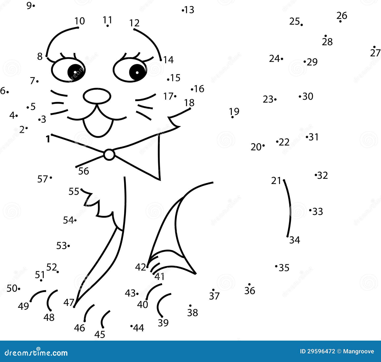 Puzzle game for kids : cat stock illustration. Illustration of dove ...