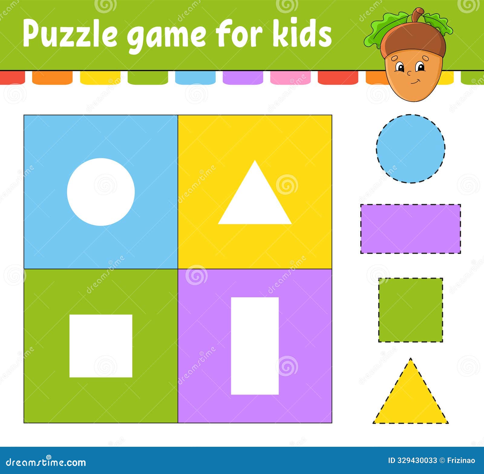Puzzle Game For Kids. Cut And Paste. Cutting Practice. Learning Shapes ...