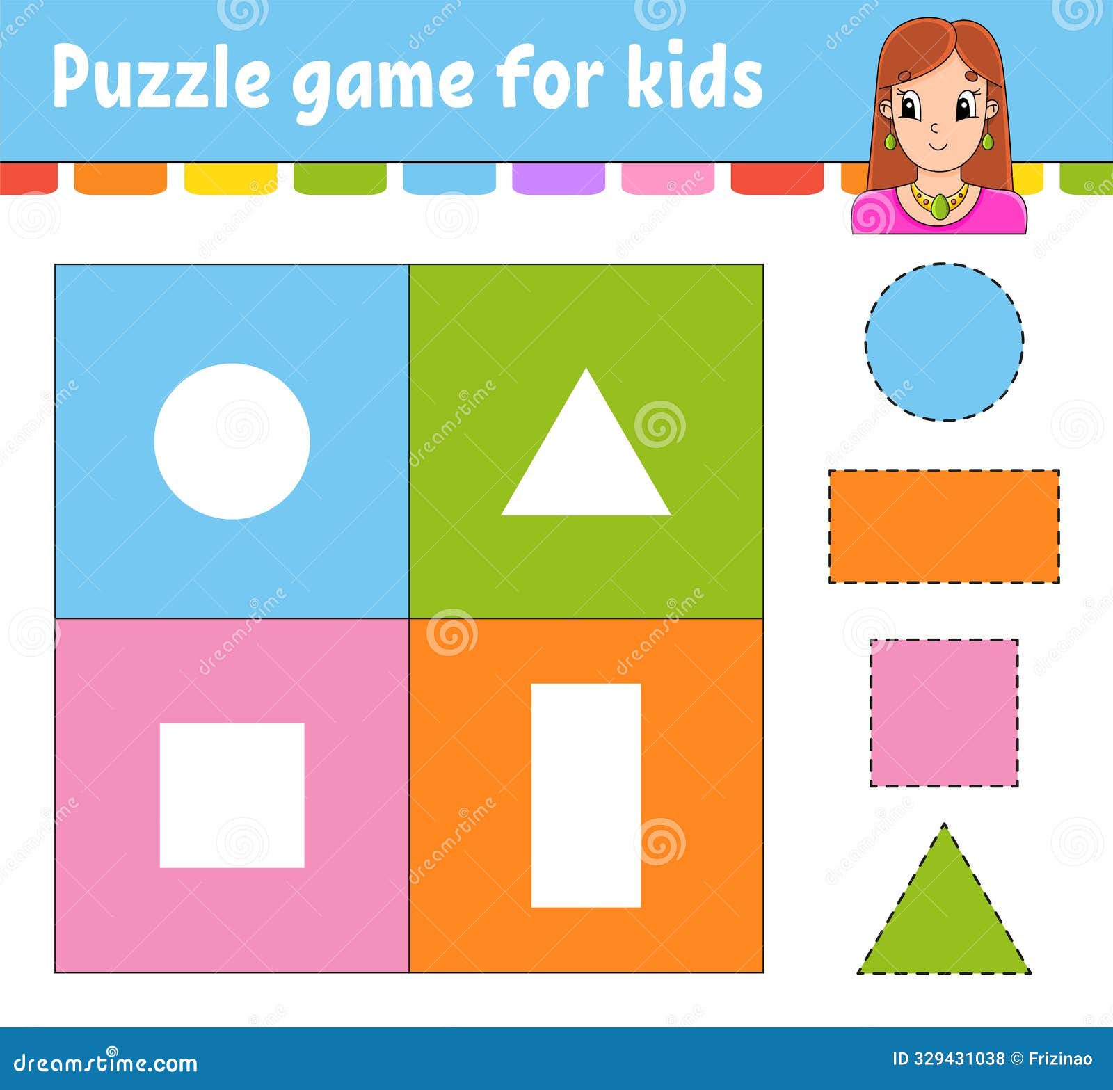 Puzzle Game For Kids. Cut And Paste. Cutting Practice. Learning Shapes ...
